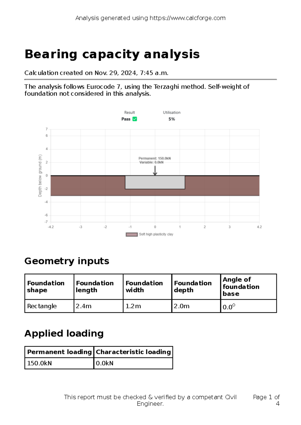 Calc Forge Bearing Capacity Calculation - Bearing capacity analysis ...