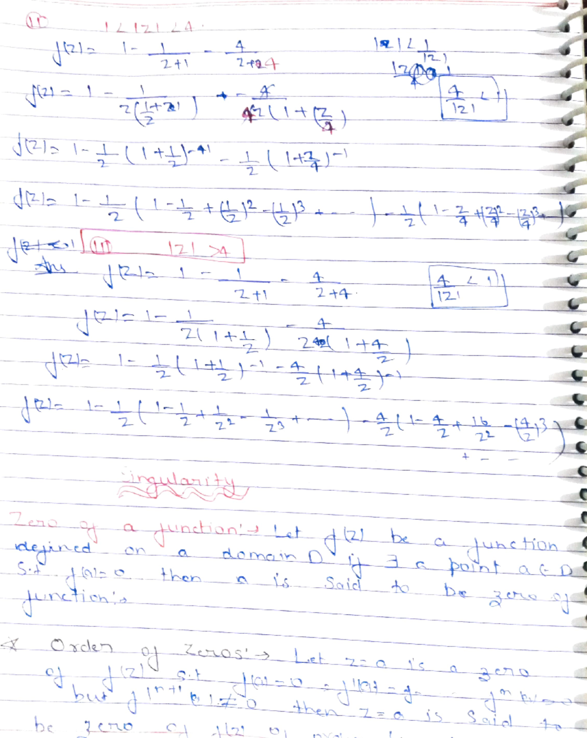 Singularity in Complex integration -==:Q- 1 1-l~t -'A· ~ j ,~\L' -7i ...
