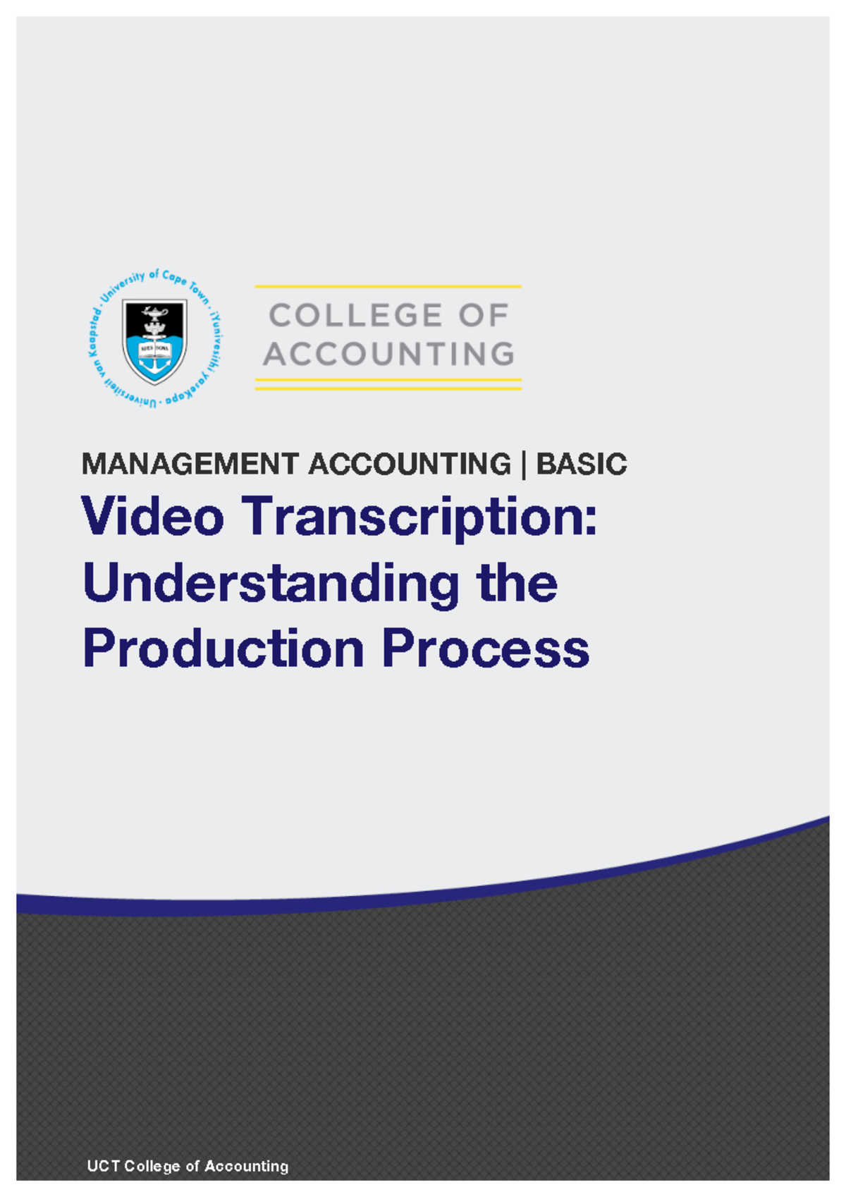 Management Accounting Basic Understanding the Production Process ...