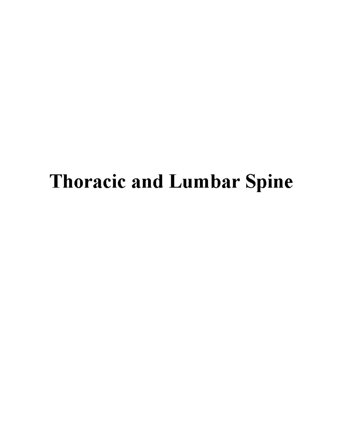 Lab 6 - Thoracic and Lumbar Spine - Special Tests 2010 - Thoracic and ...