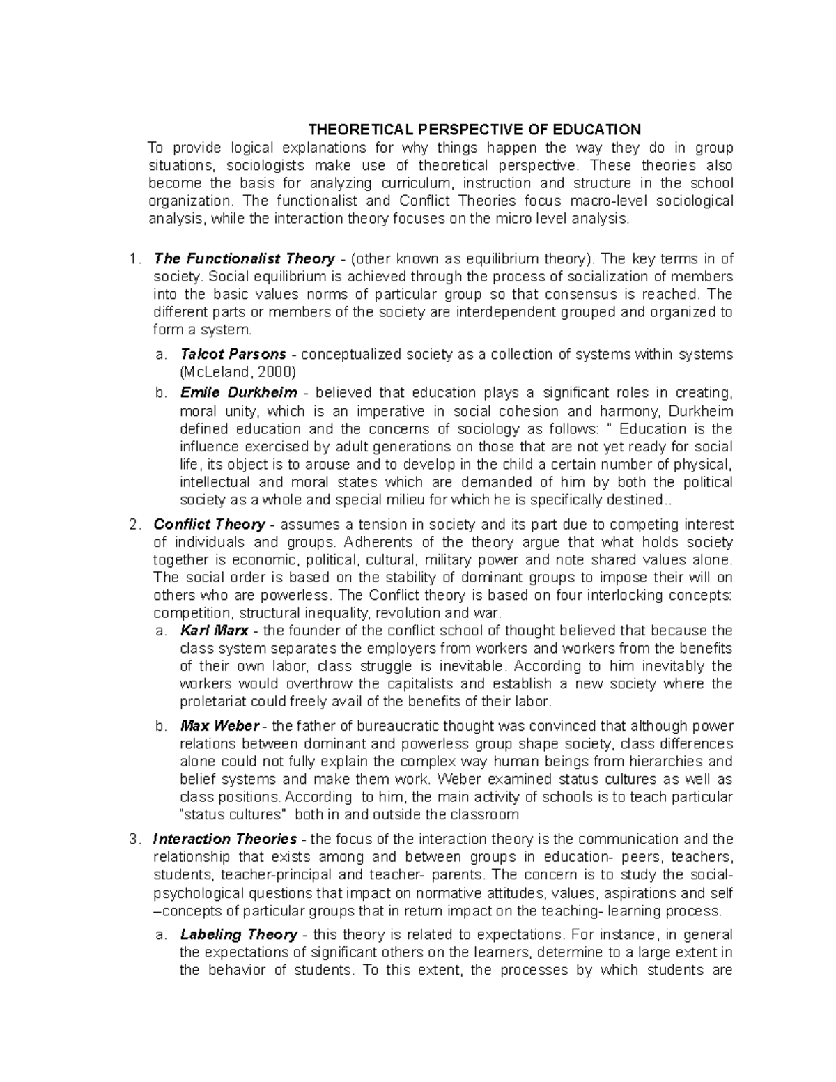 Professional Education - THEORETICAL PERSPECTIVE OF EDUCATION To ...