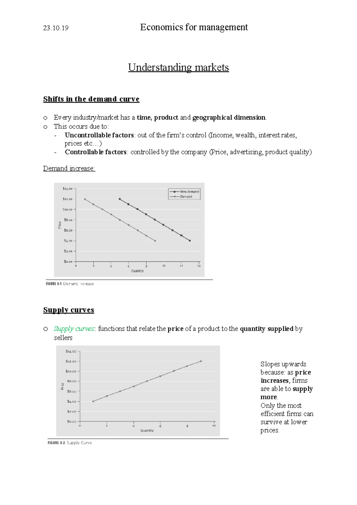23.10.19 - Understanding markets - 23.10 Economics for management ...