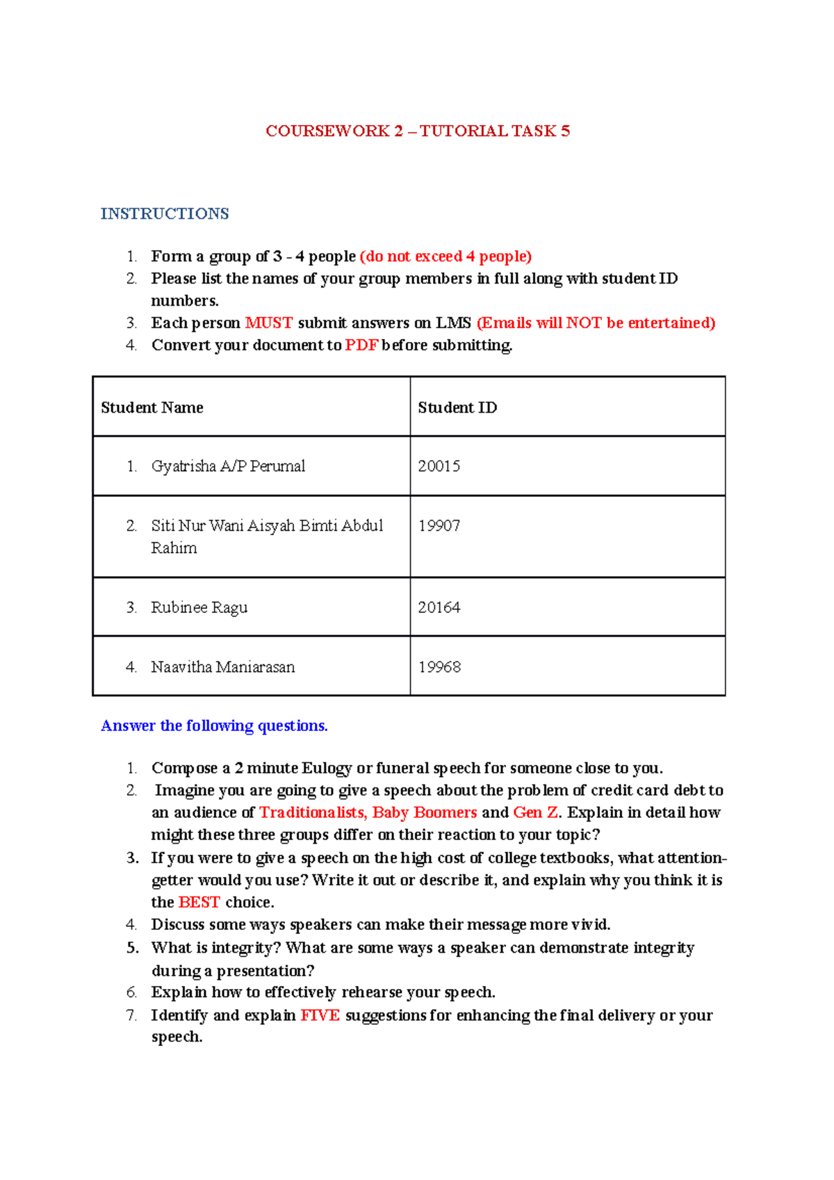 Coursework 2- Tutorial TASK 5 - COURSEWORK 2 – TUTORIAL TASK 5 ... Coursework 2- Tutorial TASK 5 - COURSEWORK 2 – TUTORIAL TASK 5 ...
