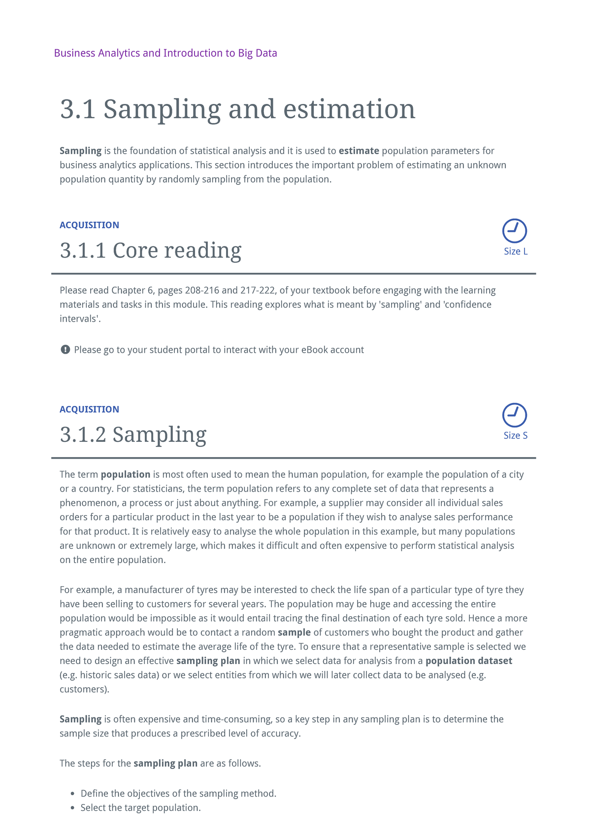 Sampling and estimation 2 - Sampling is the foundation of statistical analysis and it is used to ...