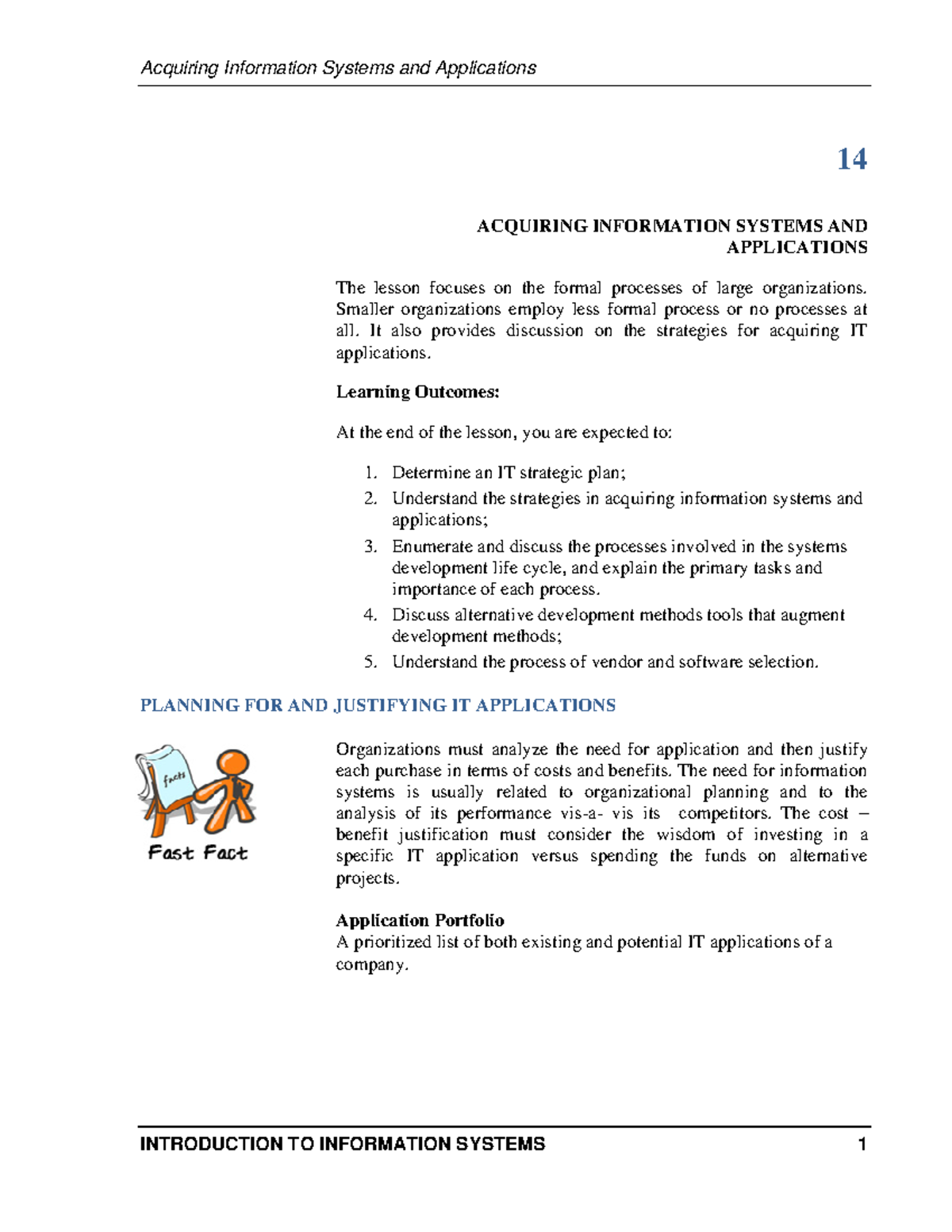 W13 Lesson 14 - Acquiring Information Systems and Applications - Module - 14 ACQUIRING ...