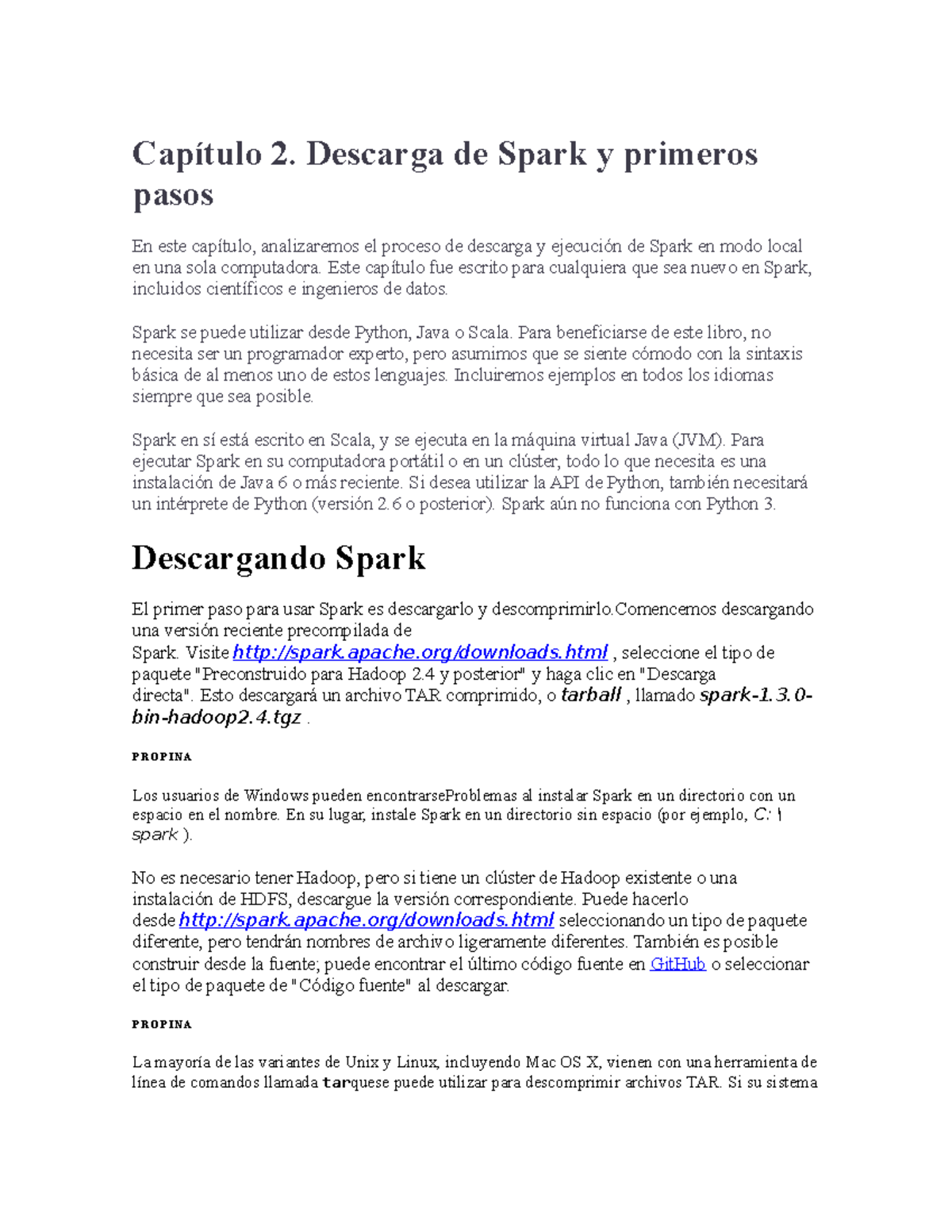 Learning spark lightningfast big data analysis cap 2 y 3 - Capítulo 2. Descarga de Spark y ...