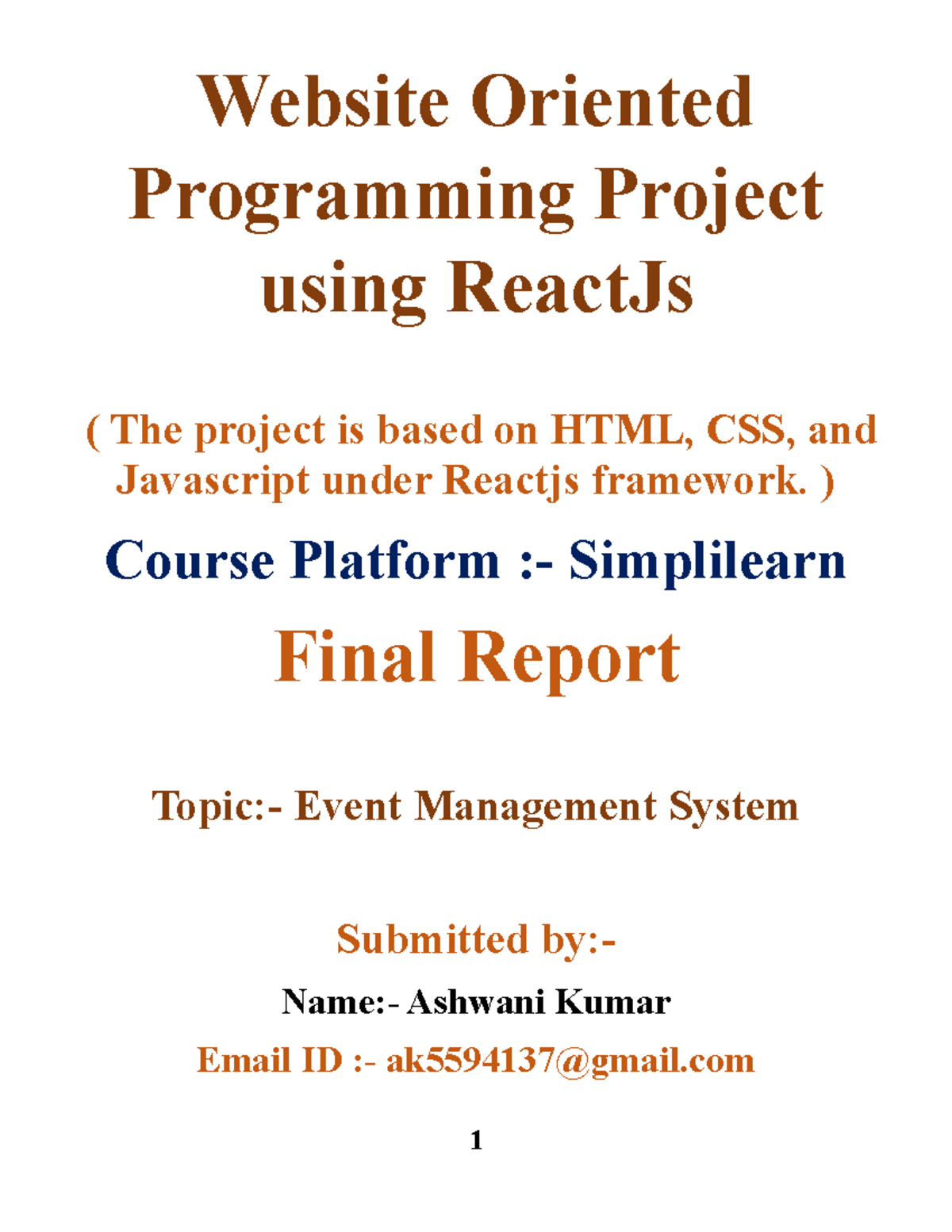 CSE326 FP - yes - Website Oriented Programming Project using ReactJs ( The project is based on ...