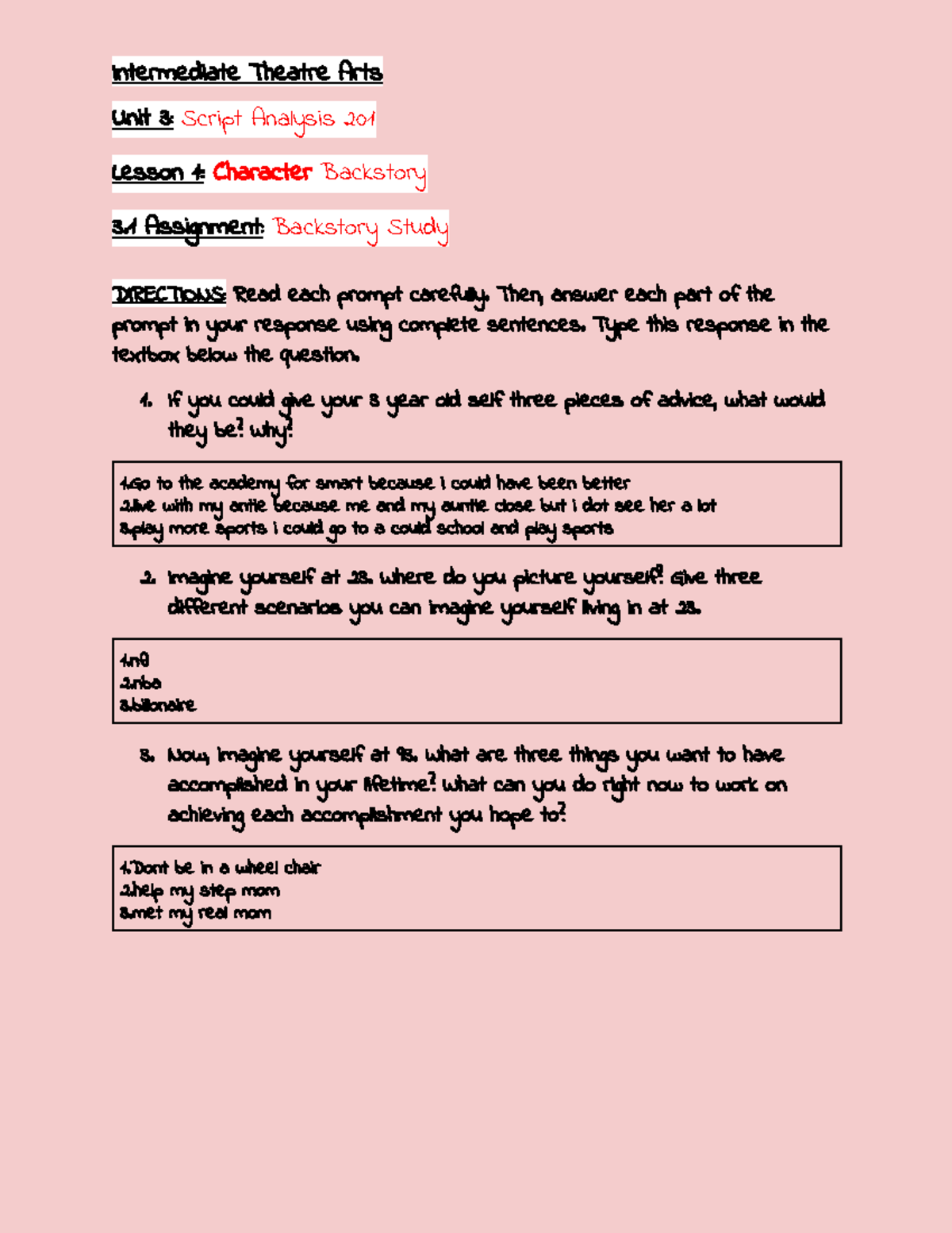 Copy of ITA 3.1 Backstory Study - Intermediate Theatre Arts Unit 3 ...