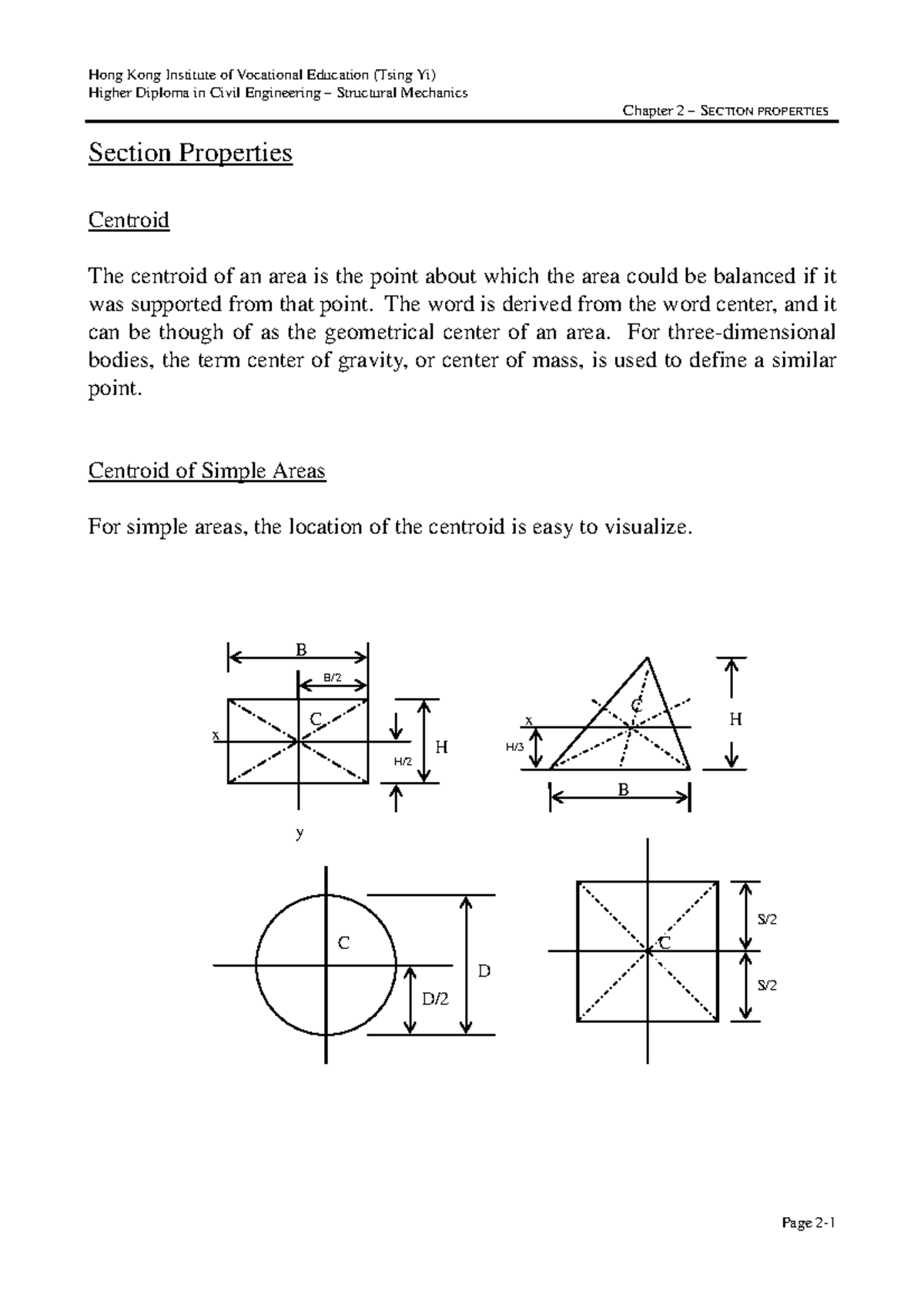Ch2- Section properties - Higher Diploma in Civil Engineering ...