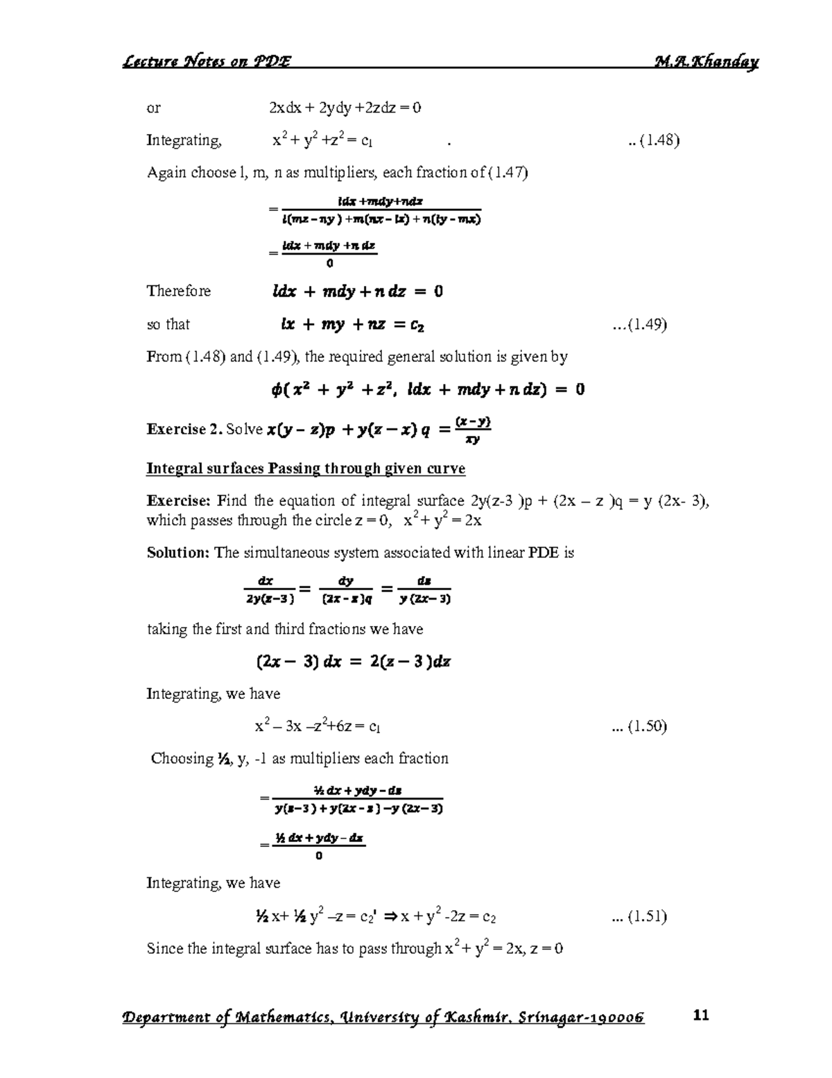 PDE 2 - Bsc Mathematics - - Studocu