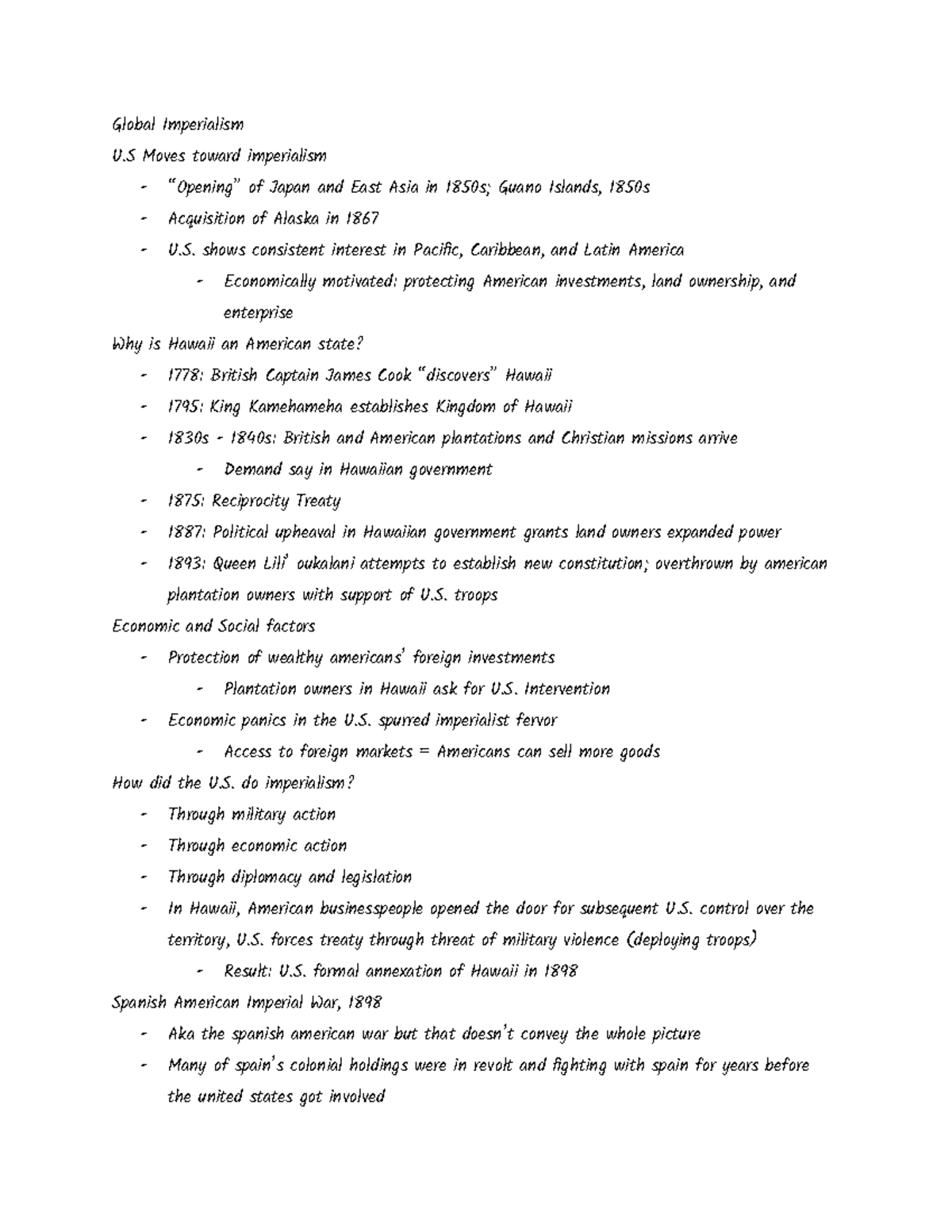 History 104 - Imperialism 2 15 23 - Global Imperialism U Moves toward ...