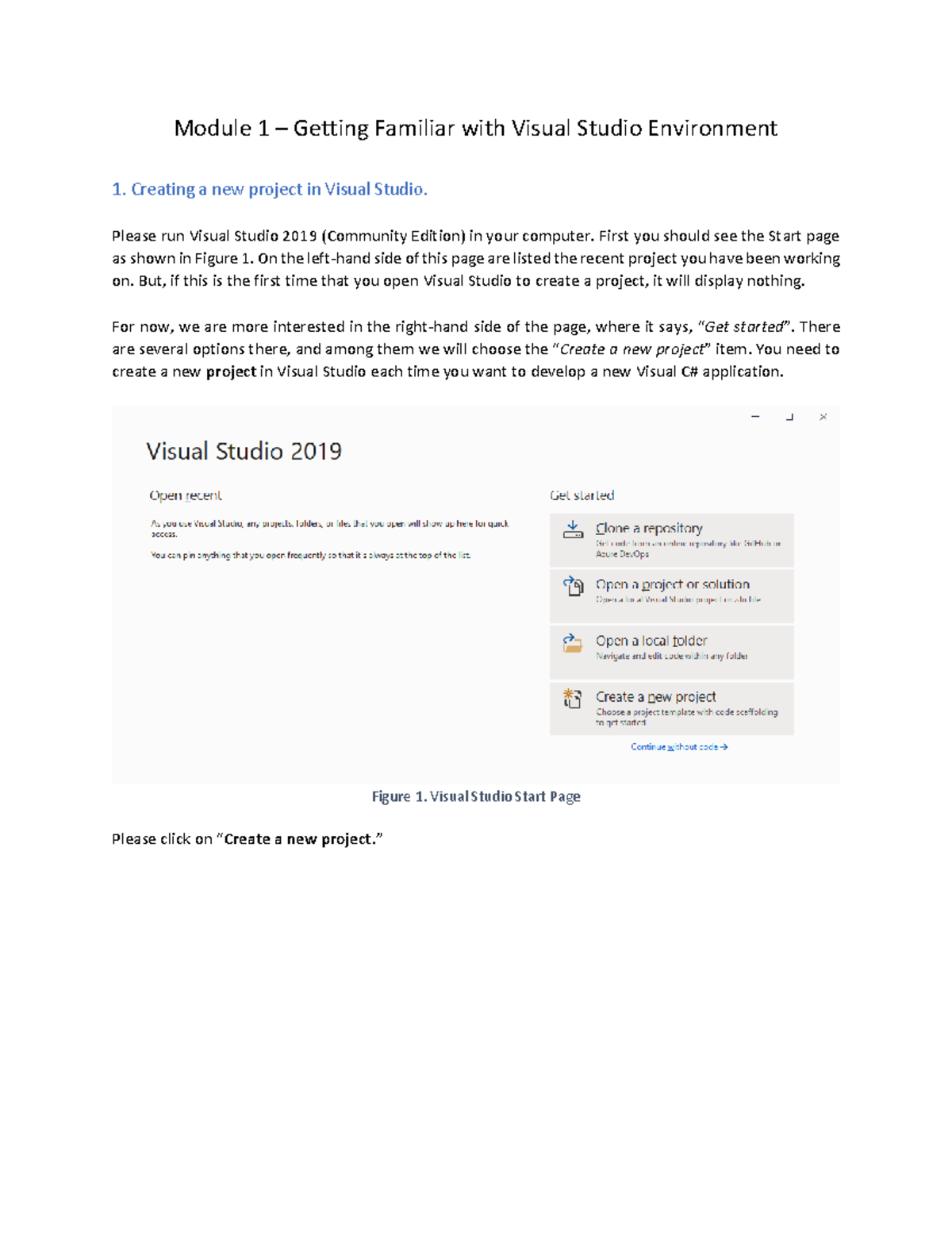 Module 1 tutorial introduction to vsc# - Module 1 – Getting Familiar with Visual Studio ...