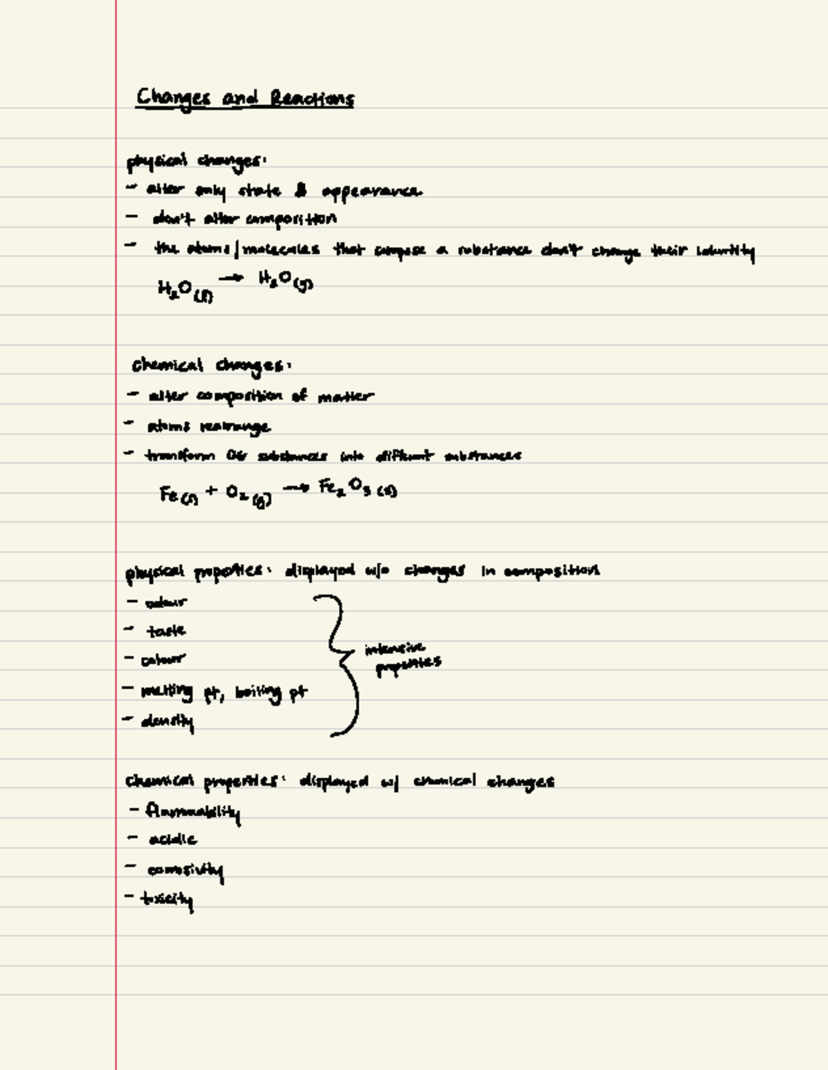 CHEM 140 Lecture Notes 6 - changesandreactionsphysi changes : alter ...