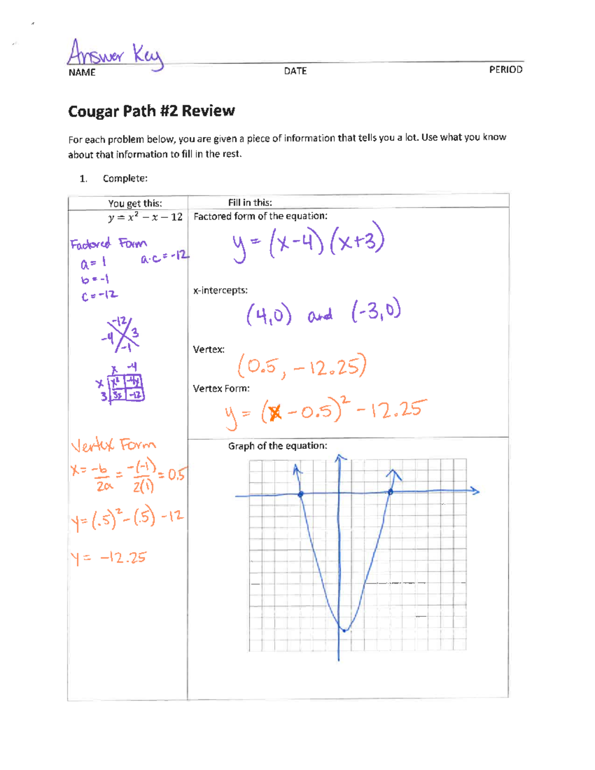 Cougar Path Review Answer Key - Studocu
