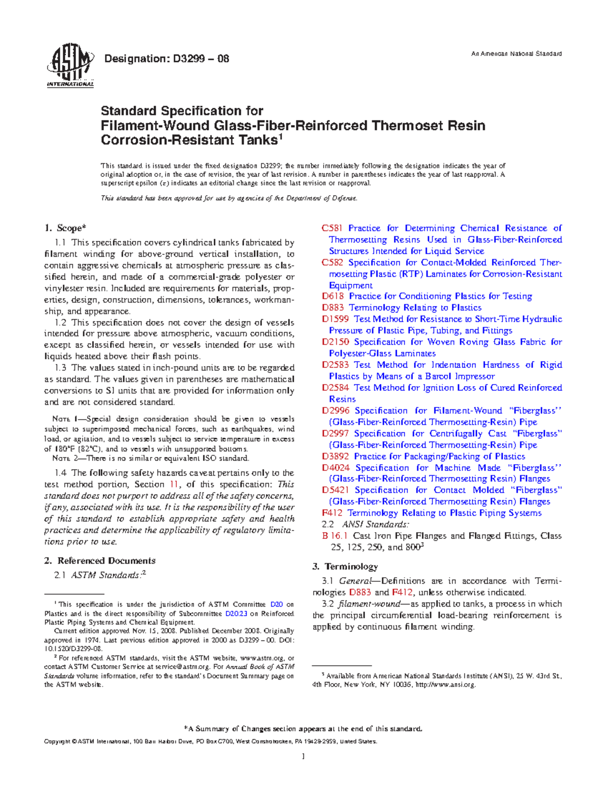 ASTM NORMA D3299 - Designation: D3299 – 08 An American National ...