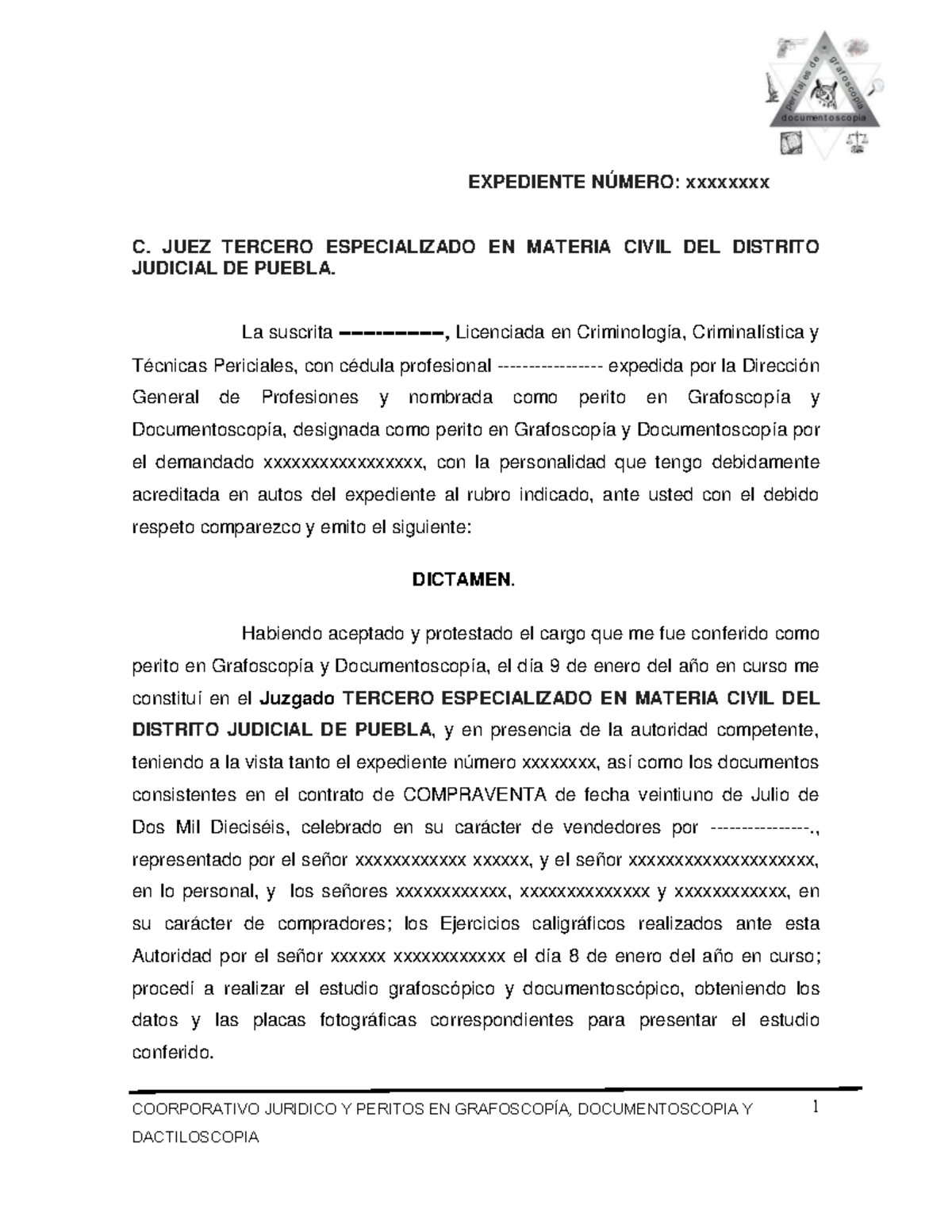 Dictamen A - practica derecho - COORPORATIVO JURIDICO Y PERITOS EN ...
