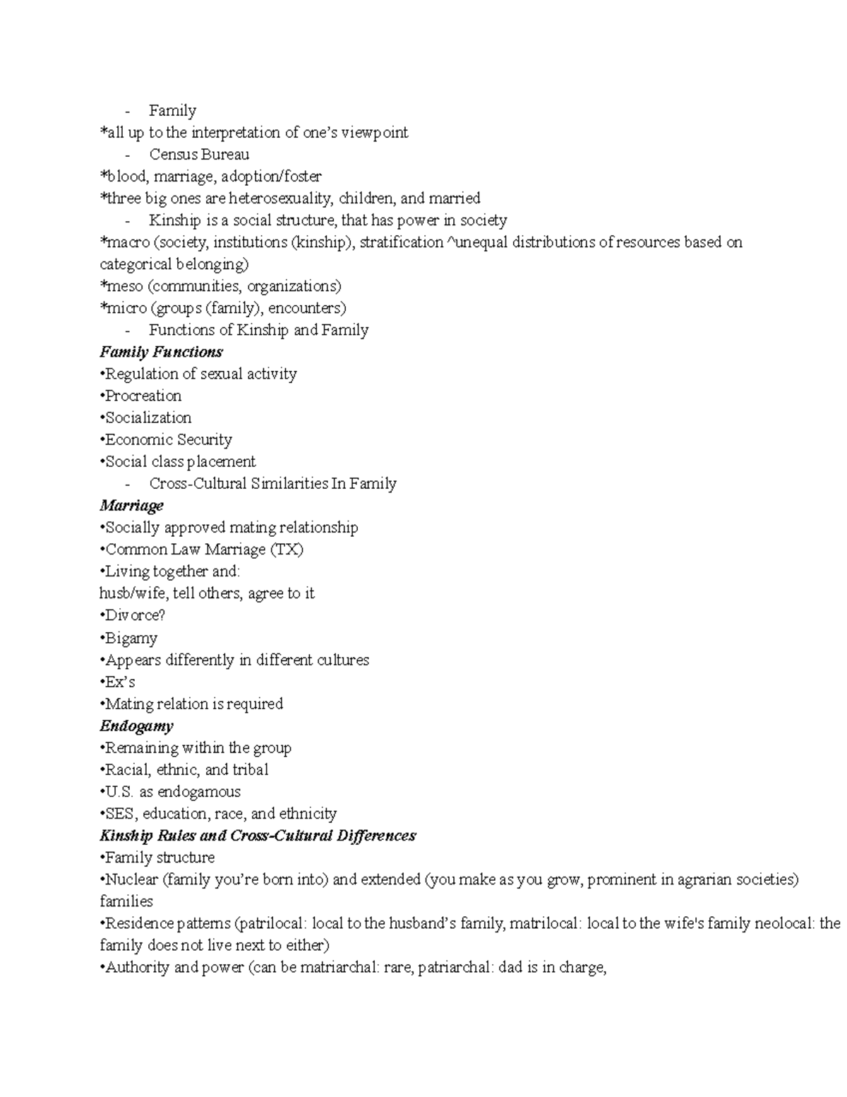 Sociology of the family - Family *all up to the interpretation of one’s ...
