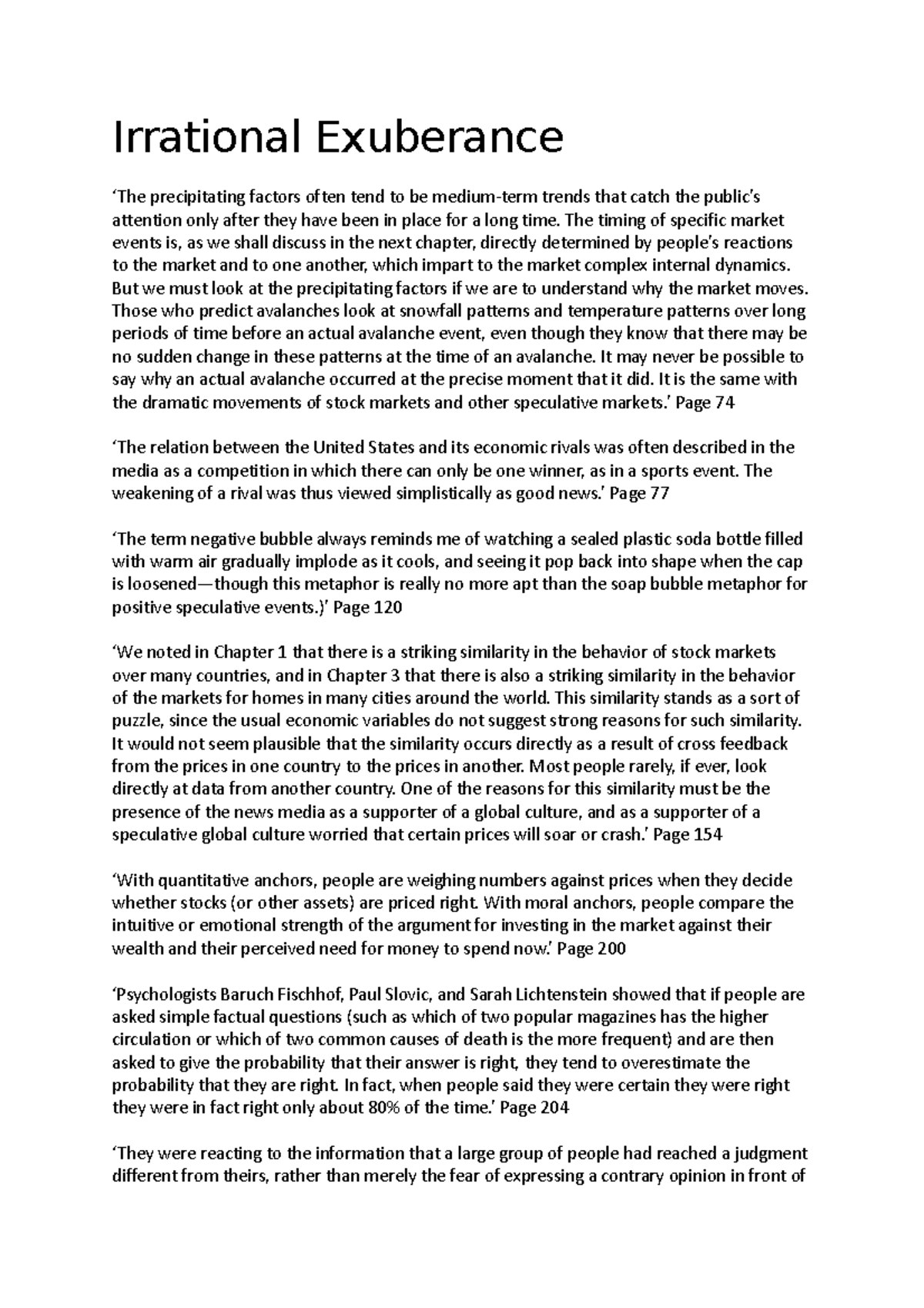 Irrational Exuberance Quotes - Irrational Exuberance ‘The precipitating ...