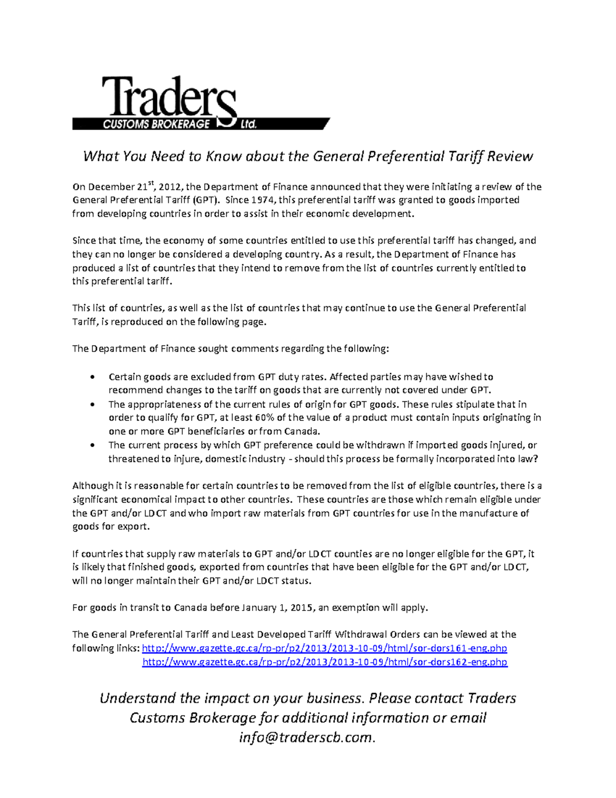 GPT Review Fact Sheet - What You Need to Know about the General ...