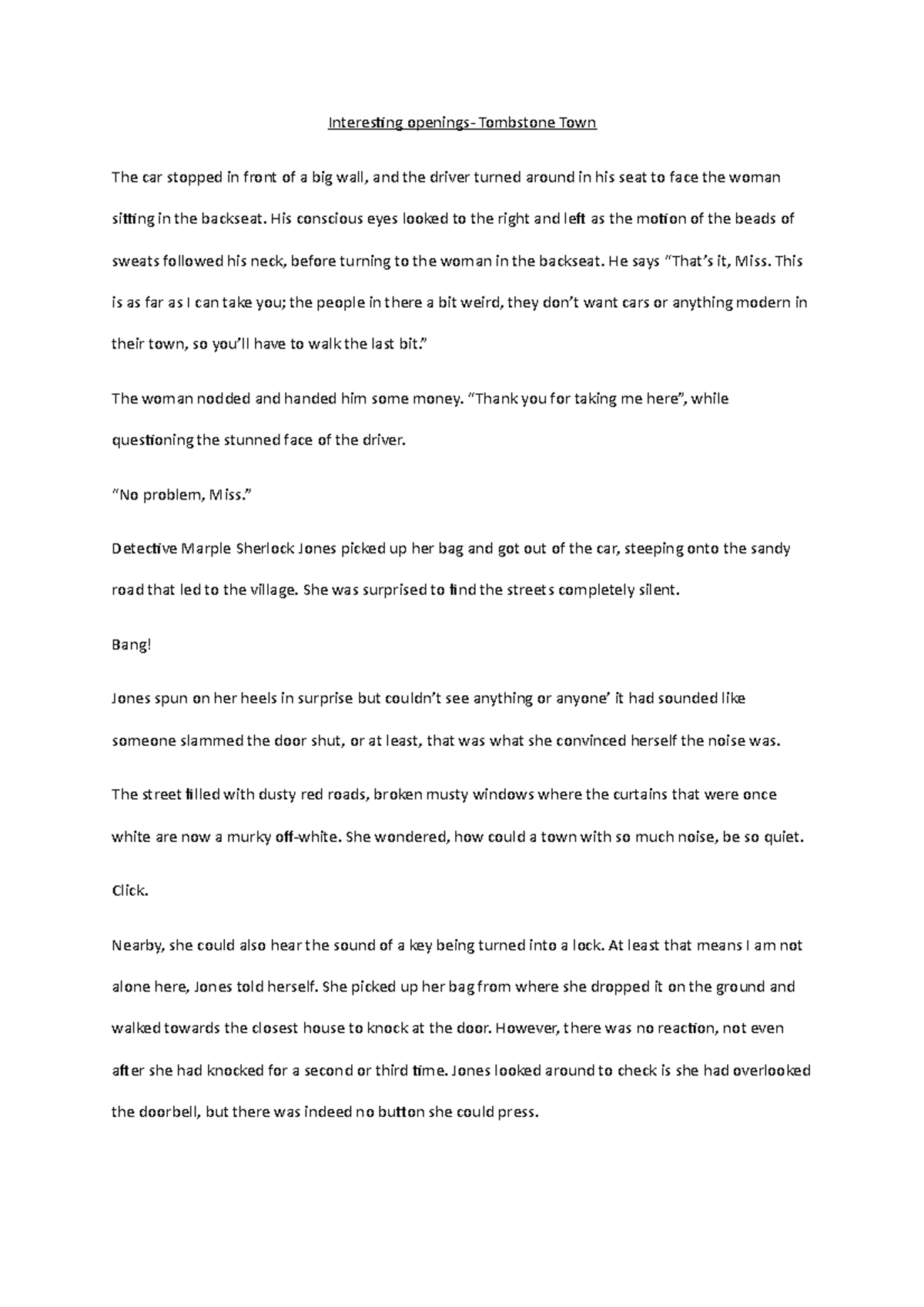 Interesting Openings - Good opening to start with for creative writing ...