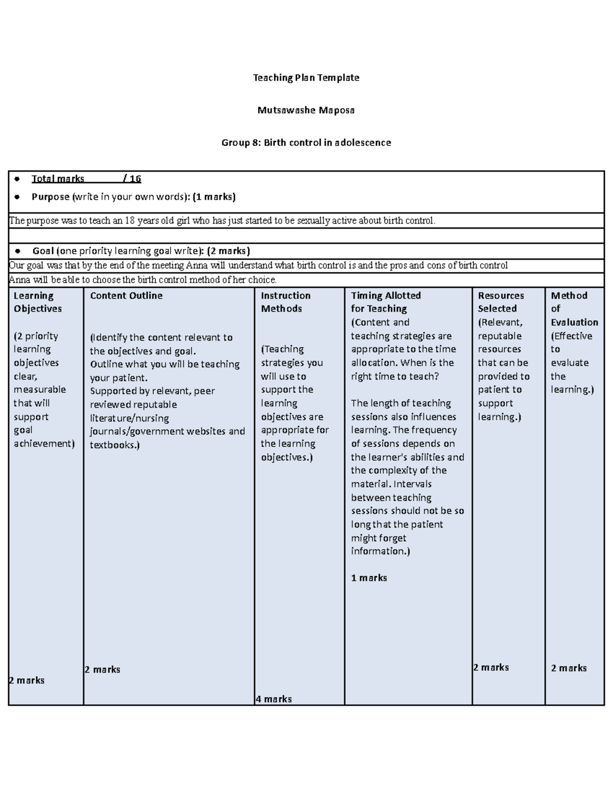 UTF-8''PNHY101%20Teaching%20Plan%20Template - Teaching Plan Template ...