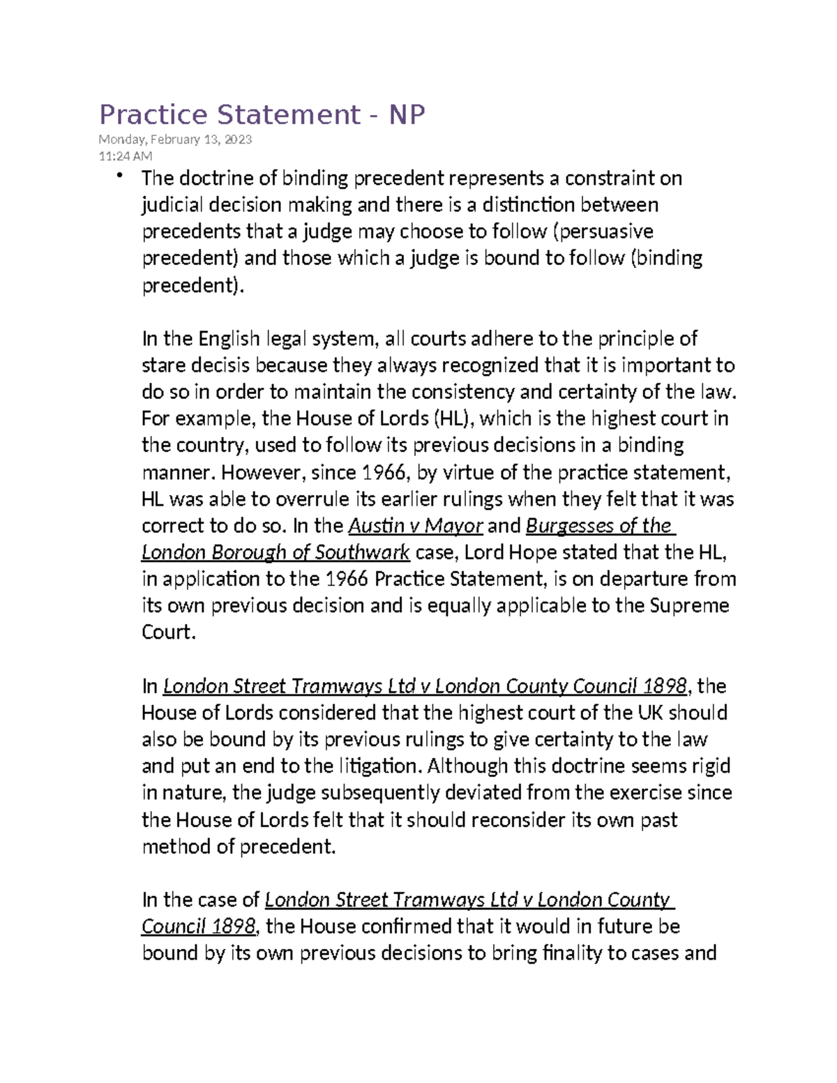 Practice-Statement-NP - Practice Statement - NP Monday, February 13 ...