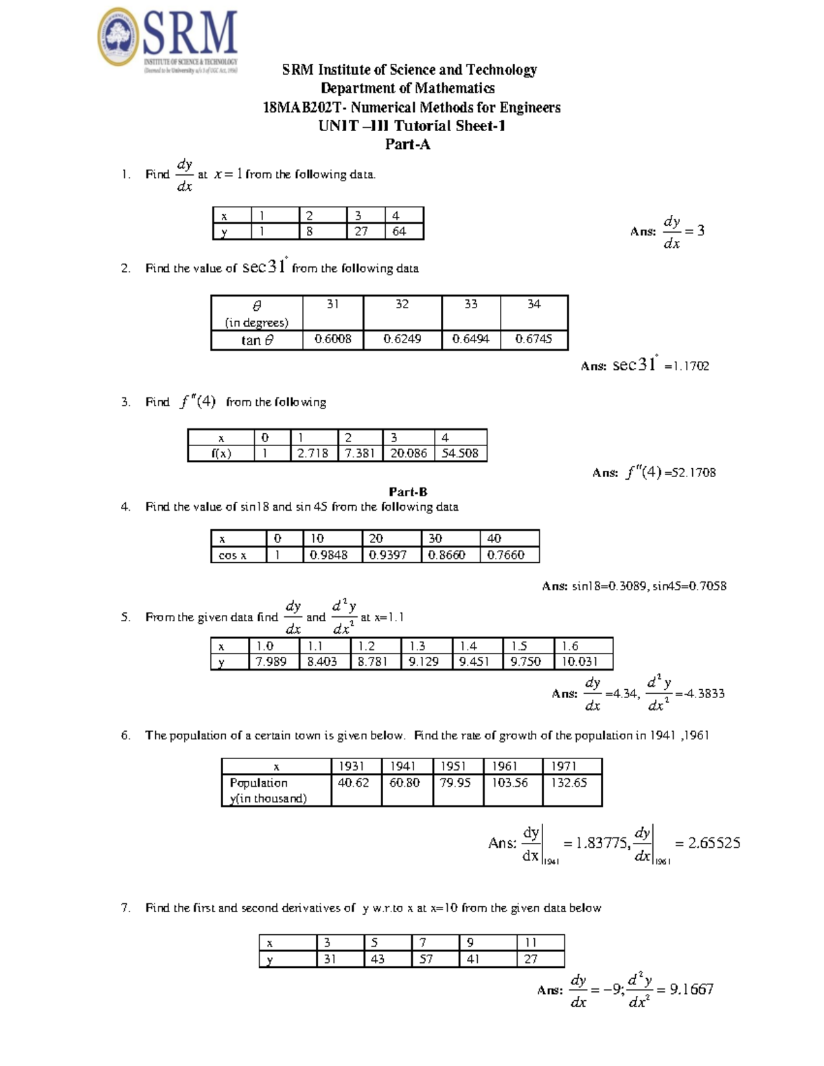 Unit3 - for mechanical engineers and math related course - SRM ...