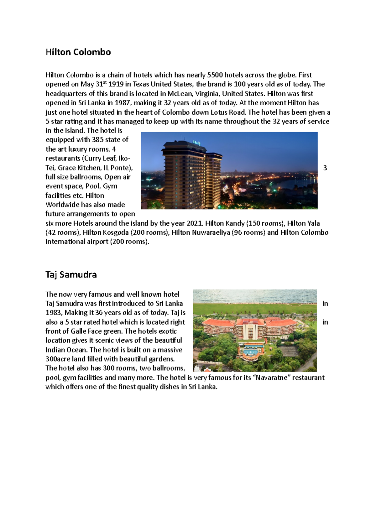 Introduction OB 2 - Lecture notes 1 - Hilton Colombo Hilton Colombo is ...