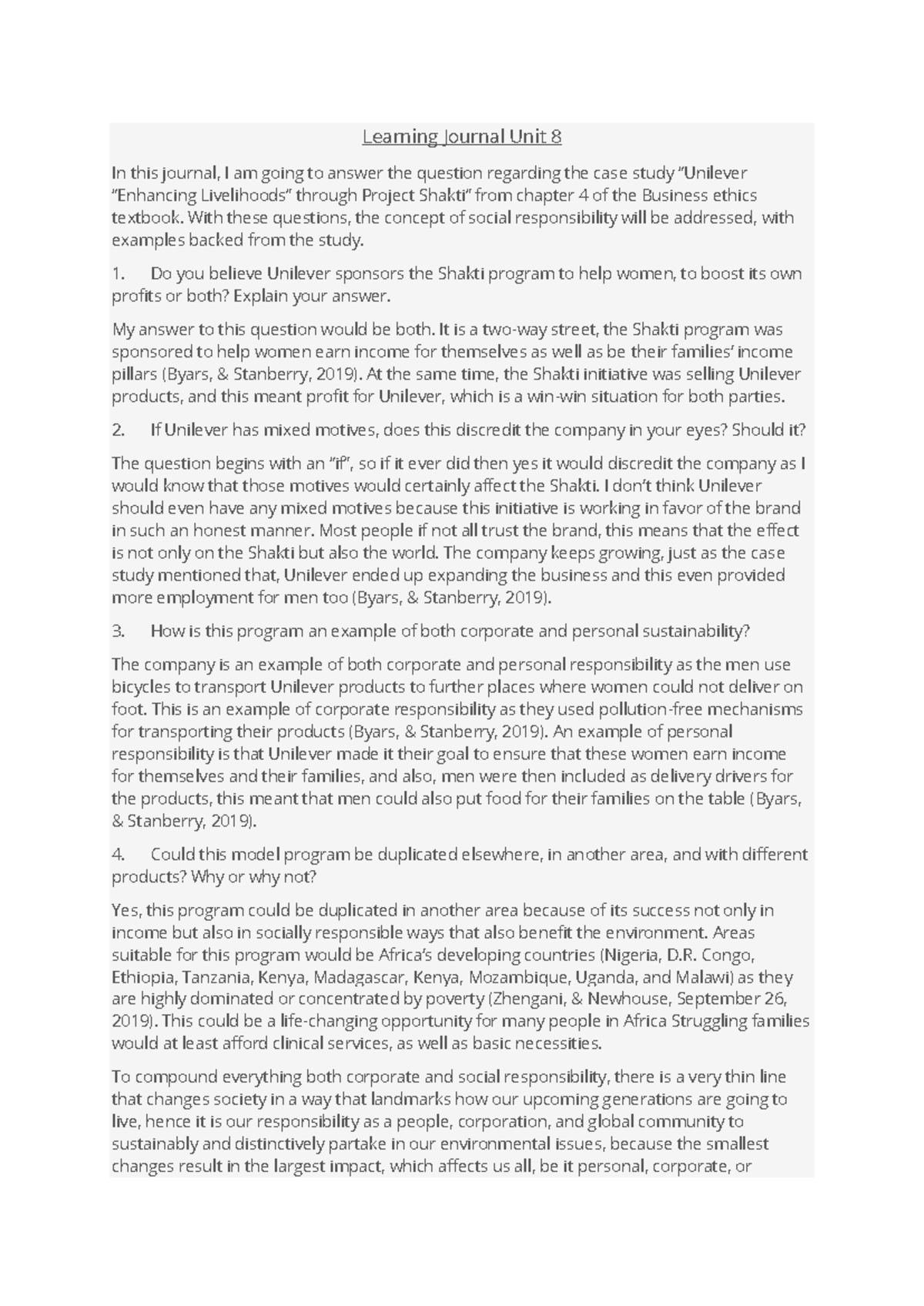 Unit 8 Learning Journal - Learning Journal Unit 8 In this journal, I am ...