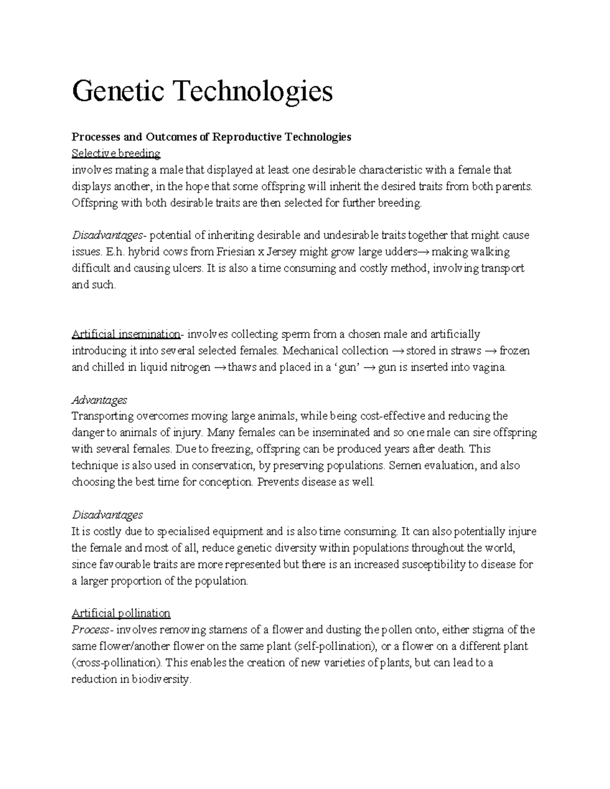 2020 Biology HSC Gentic-Change-Genetic-Technologies-Notes - Genetic ...