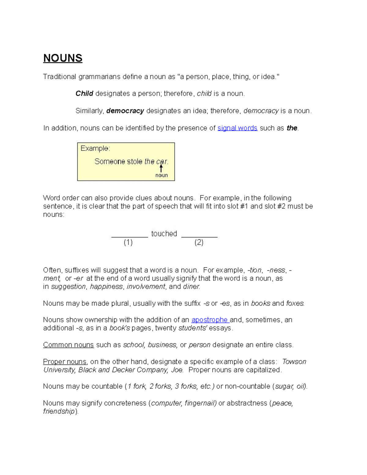 Nouns English Lecture Notes That Will Help You Become Fluent - NOUNS ...