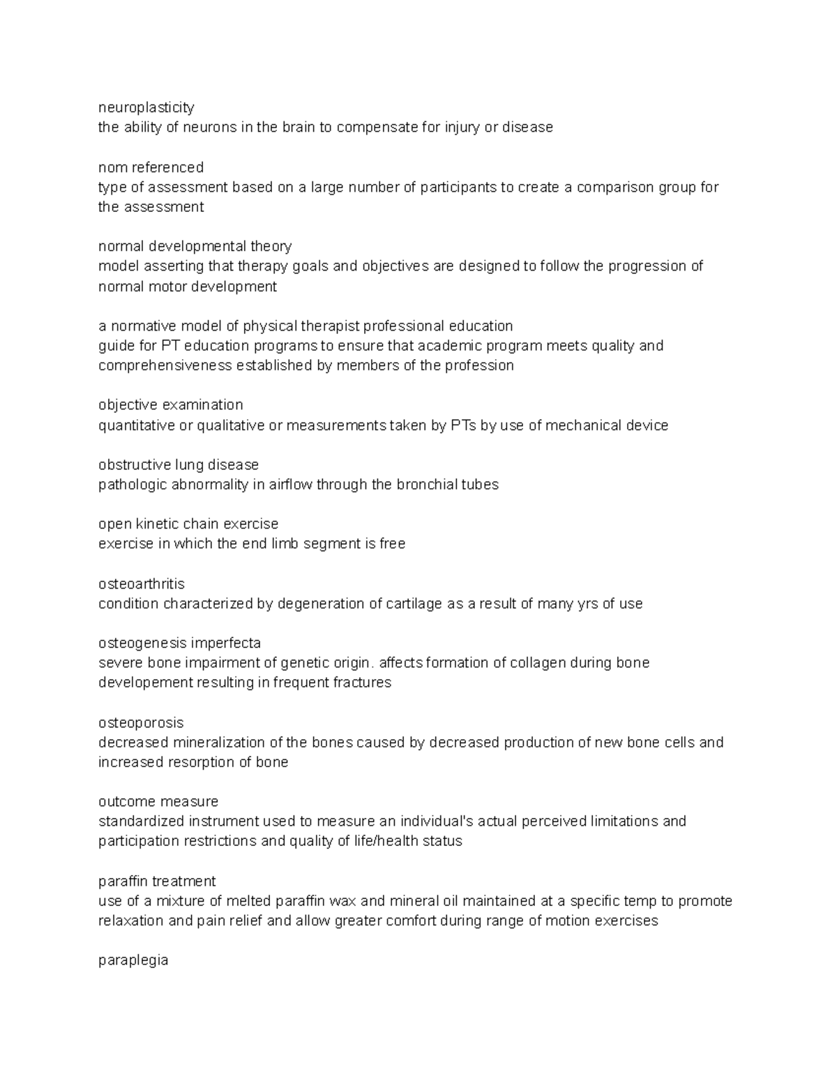 PT 15 - Physical Climate study guide - neuroplasticity the ability of ...