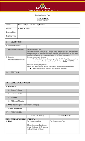Science 4 DLP Sources OF Water Final - Detailed Lesson Plan 4: Science ...