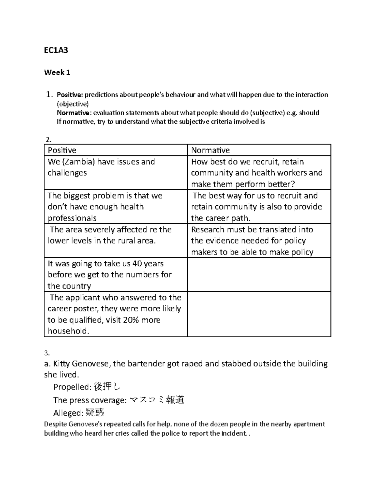Midweek Task 1 - EC1A Week 1 1. Posi%ve: predic(ons about people’s ...