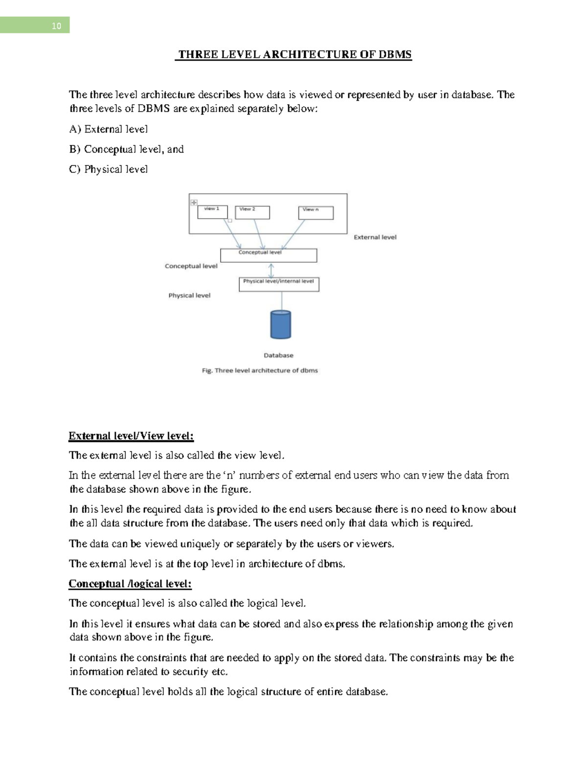 UNIT I 2 - A database management system (or DBMS) is essentially nothing more than a ...