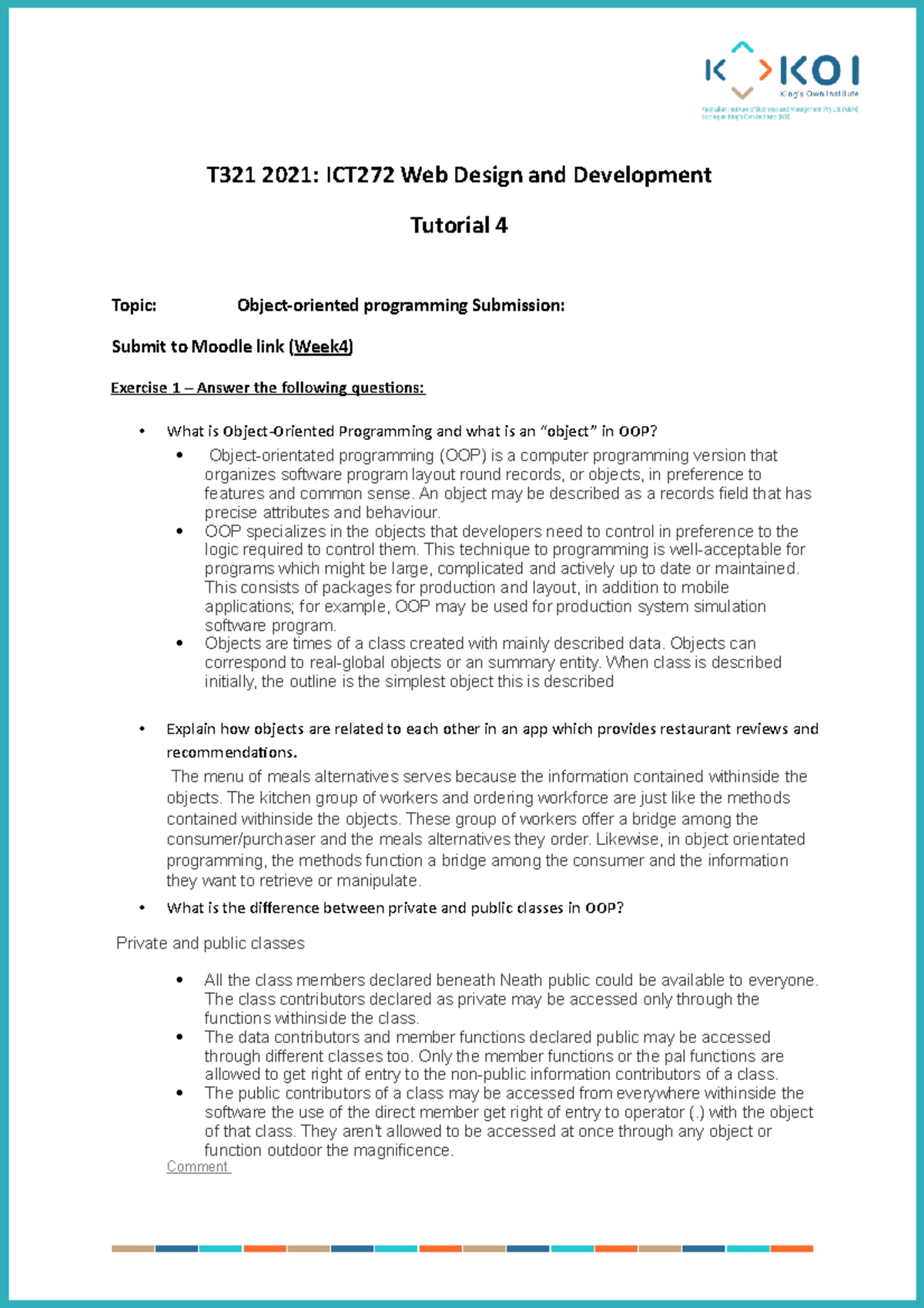 Turtoial 3 ICT272 T321 - helpful tutorial - T321 2021: ICT272 Web Design and Development ...