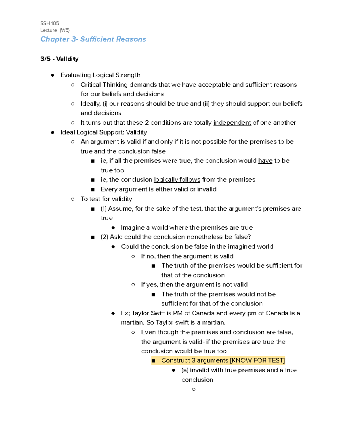 Evaluating Logical Strength in Critical Thinking - Studocu