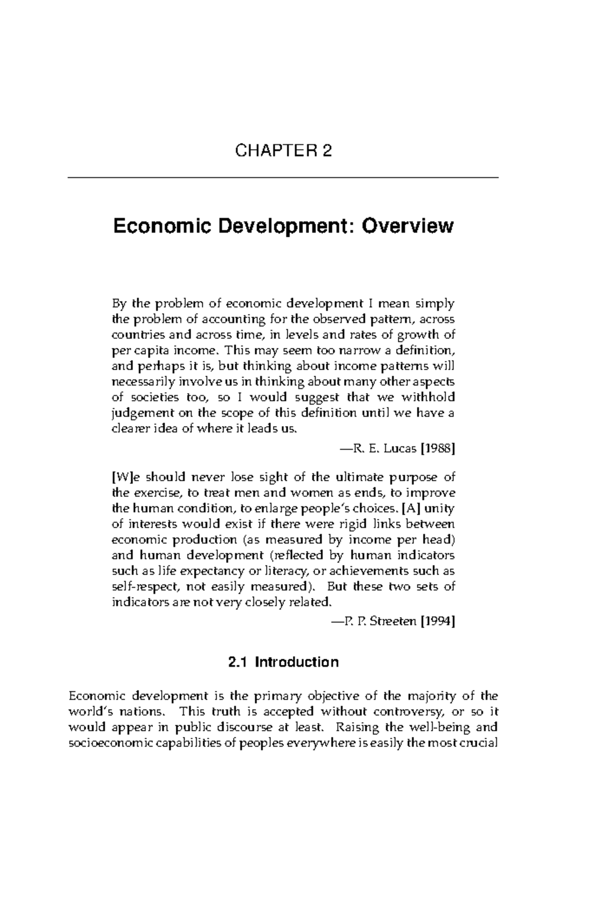 ECONOMIC DEVELOPMENT - CHAPTER 2 Economic Development: Overview By the problem of economic - Studocu