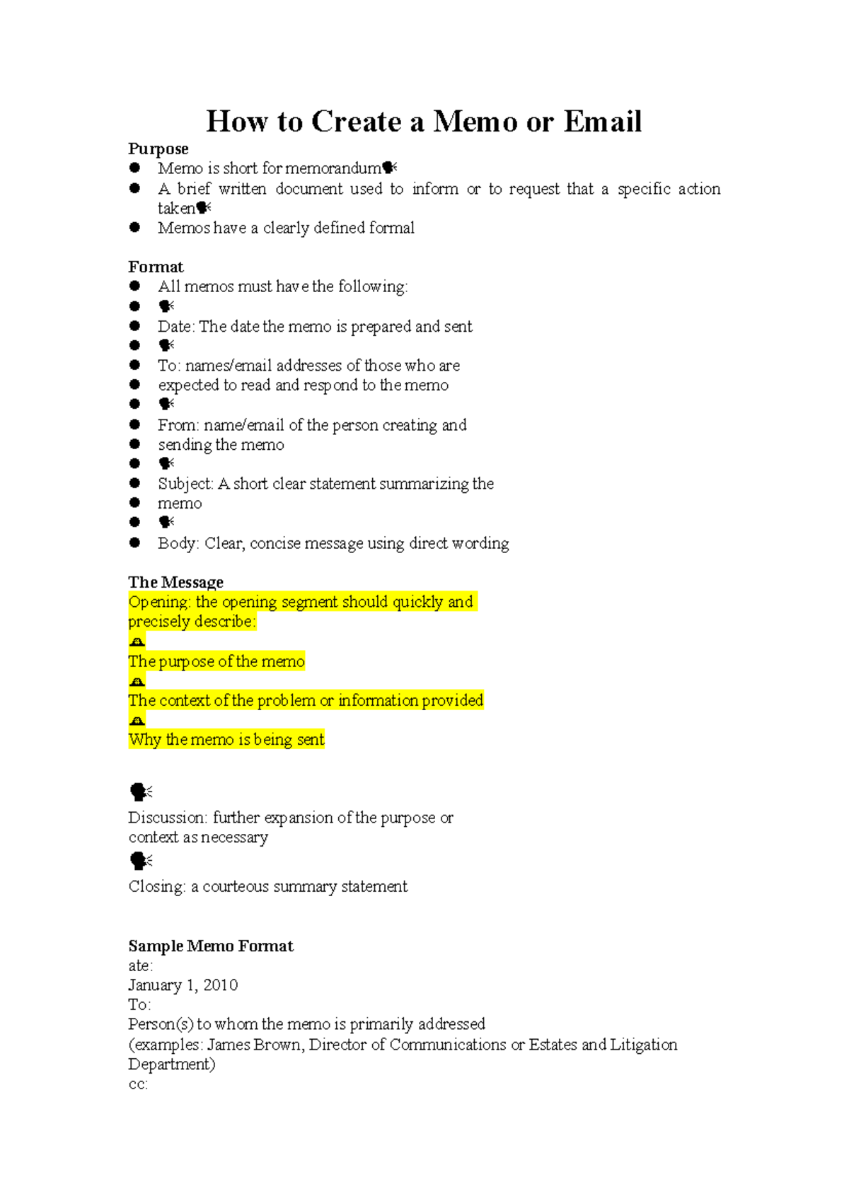 BCOM Crafting a Memo - Professor: Dr. Ken Bohl Practice for creating a ...