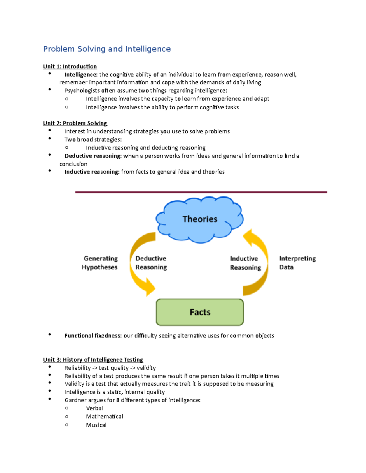 Problem Solving and Intelligence - Studocu