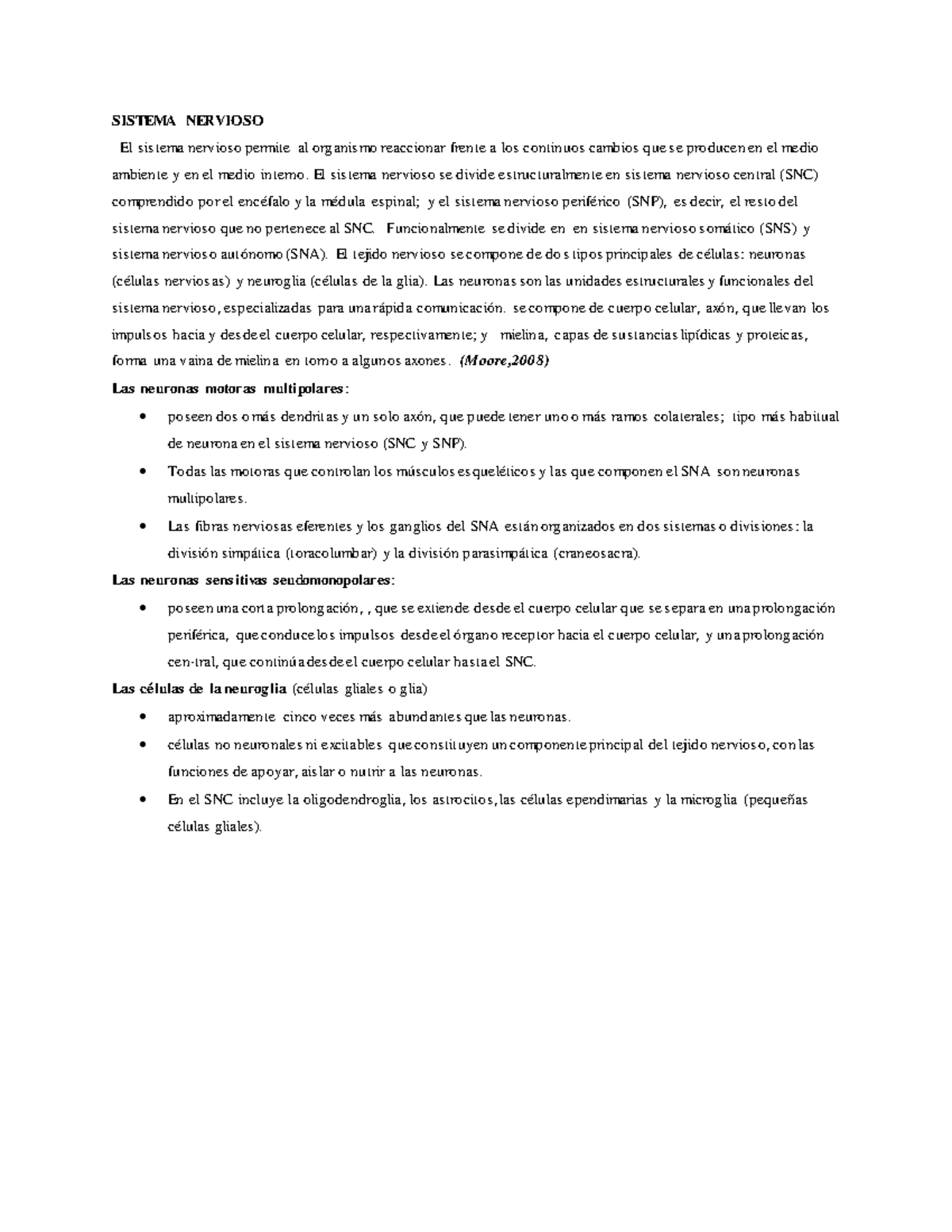 Resumen sistema nervioso - Warning: TT: undefined function: 32 SISTEMA NERVIOSO El sistema ...