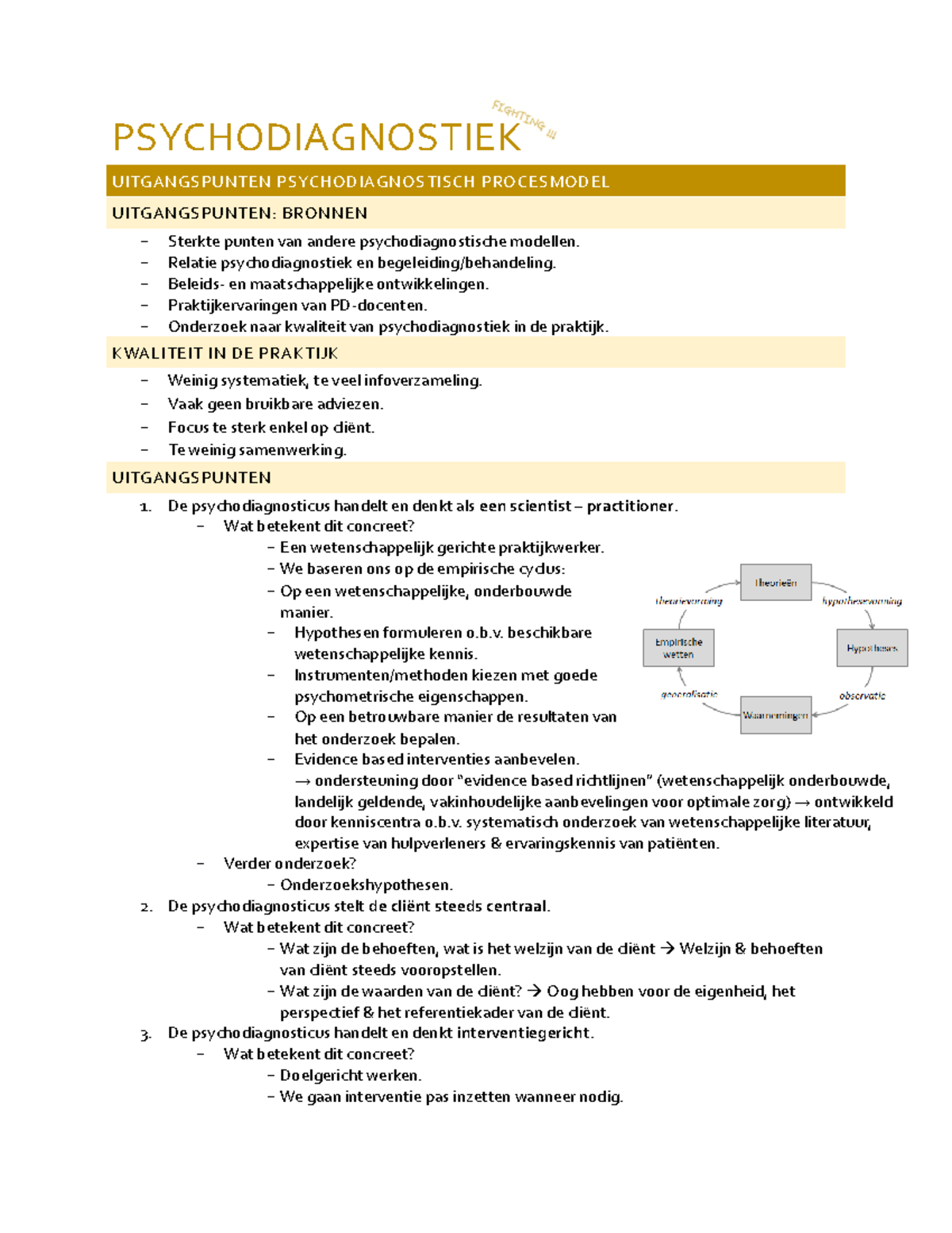 Samenvatting Psychodiagnostiek 2 18/19 - PSYCHODIAGNOSTIEK UITGANGSPUNTEN PSYCHODIAGNOSTISCH ...