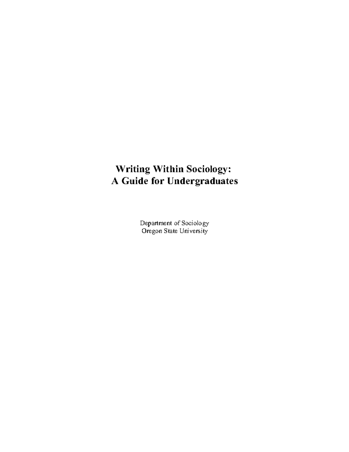 Socwritingguide 1-7 - Writing Within Sociology: A Guide for ...