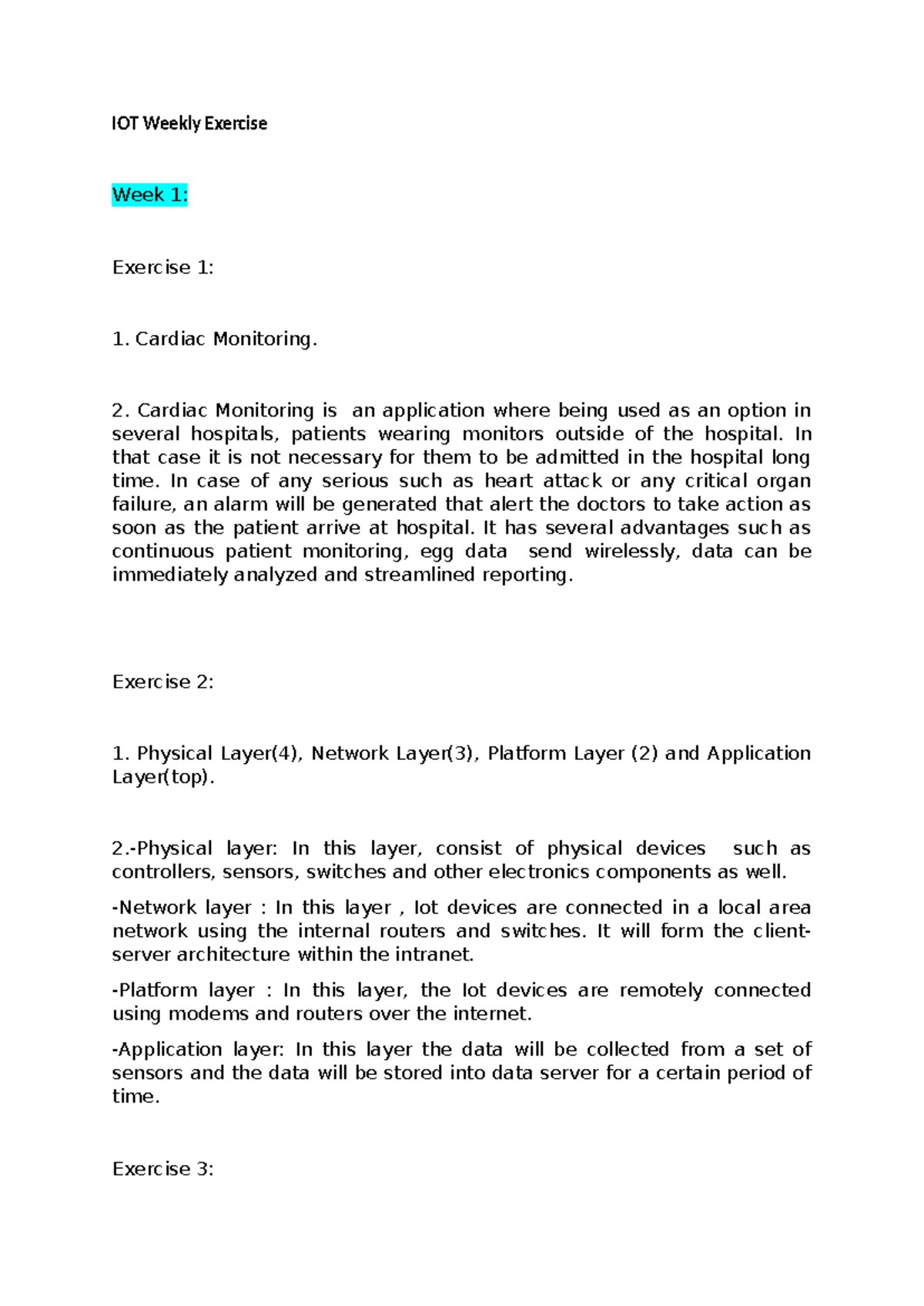 IOT Weekly Exercise - Internet of Things - IOT Weekly Exercise Week 1 ...