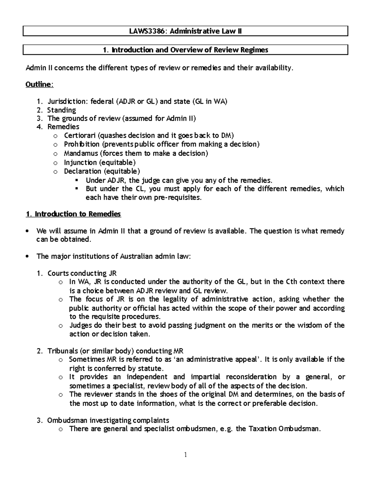 Lecture notes, all lectures/textbook notes compressed into exam notes ...