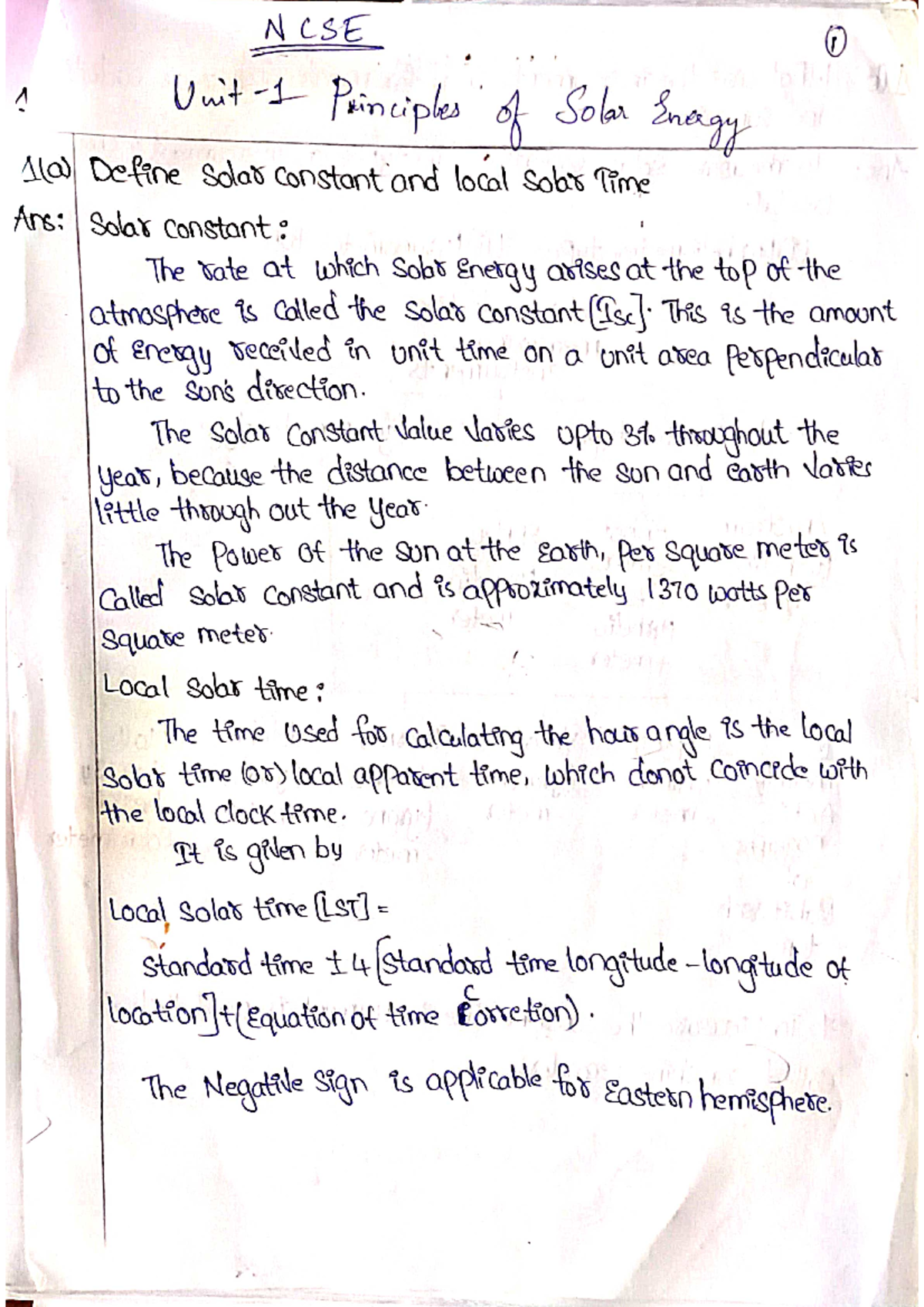 NCSE Unit-1 QB answers - Classwork - Computer science - Studocu