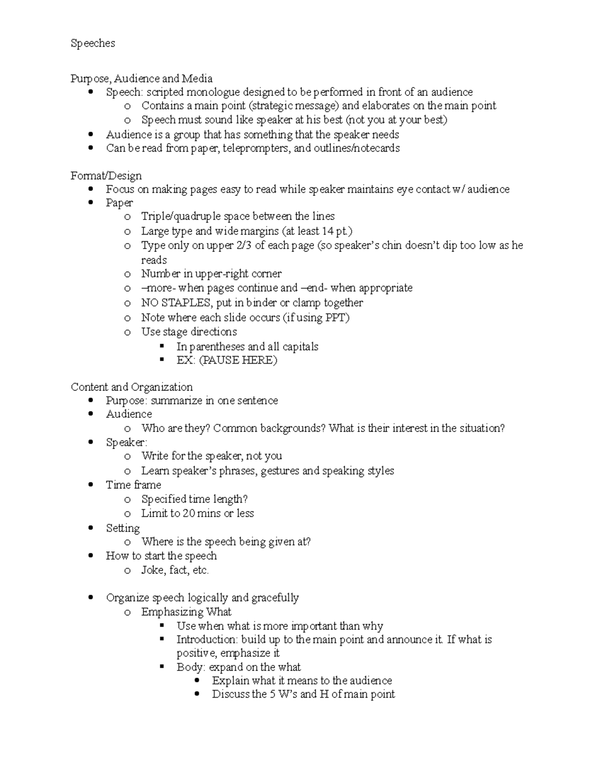 Speeches - Summary Strategic Planning for Public Relations - Speeches ...