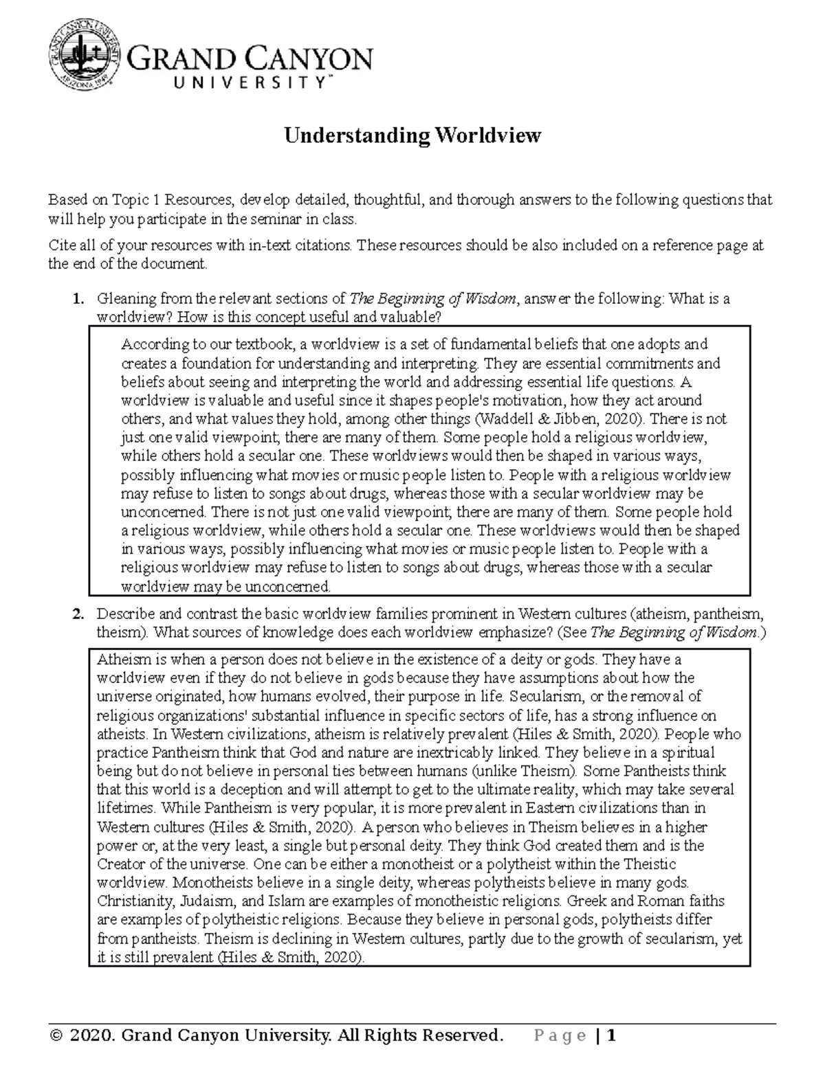 CWV-106HN - notes for the class received an A on this assignment ...