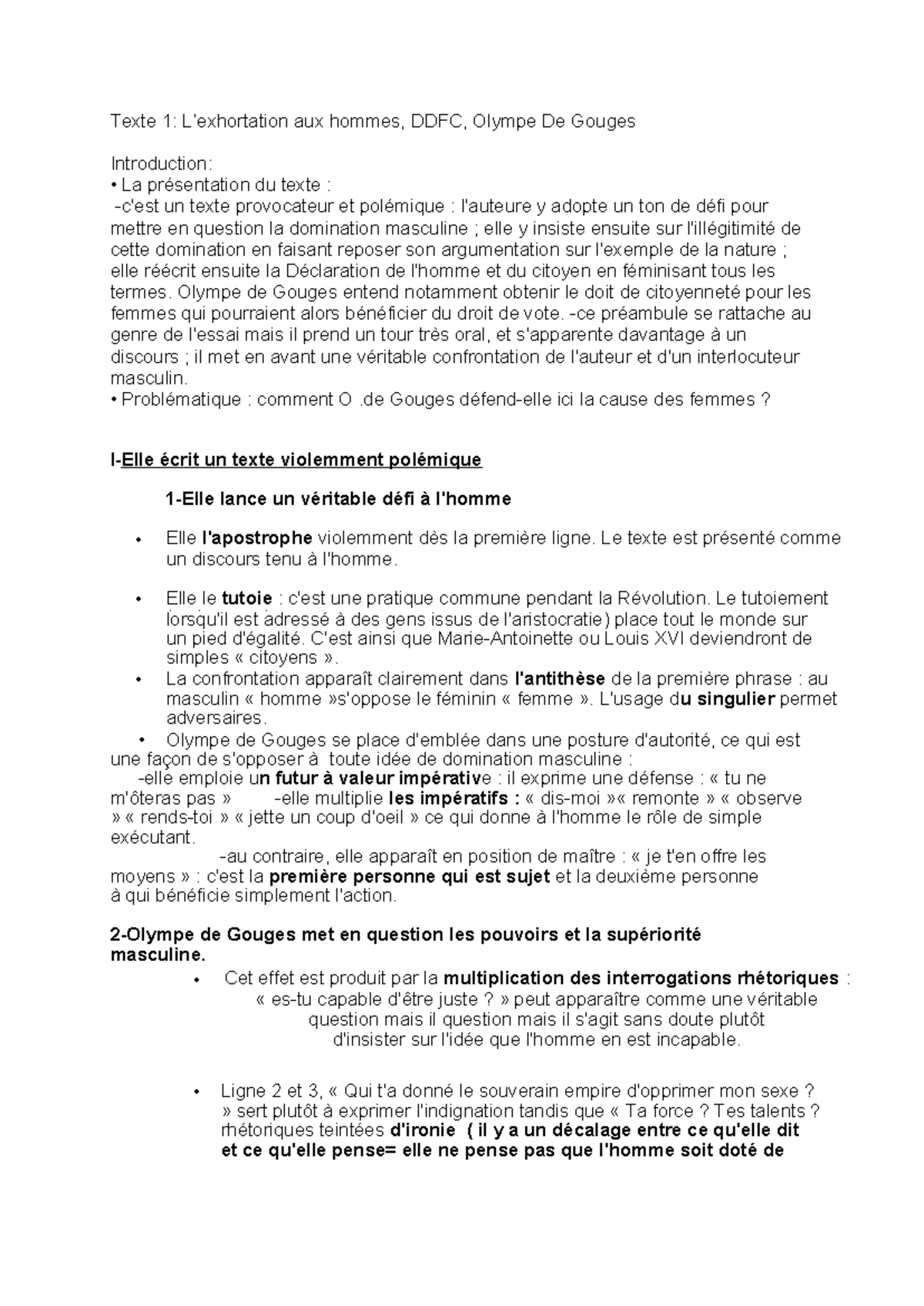 Francais Fiches - cours - Texte 1: L’exhortation aux hommes, DDFC ...