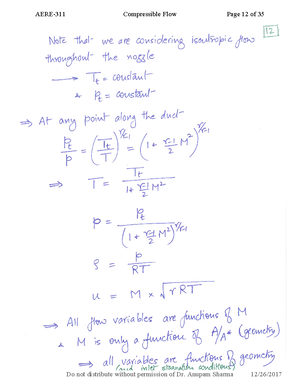 Fanno flow examples - AerE 311 - Studocu